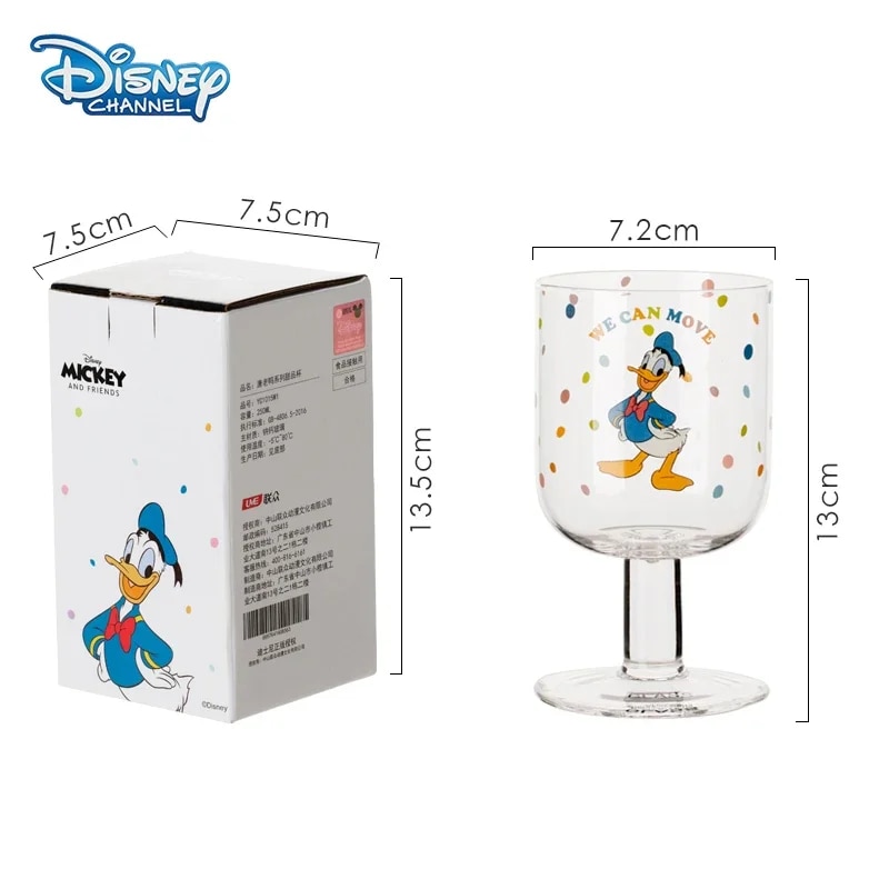 Mickey Minnie Glass Mugs Goblet Kawaii Donald Daisy Duck Men Women Luxury Milk Juice Cups Home ...