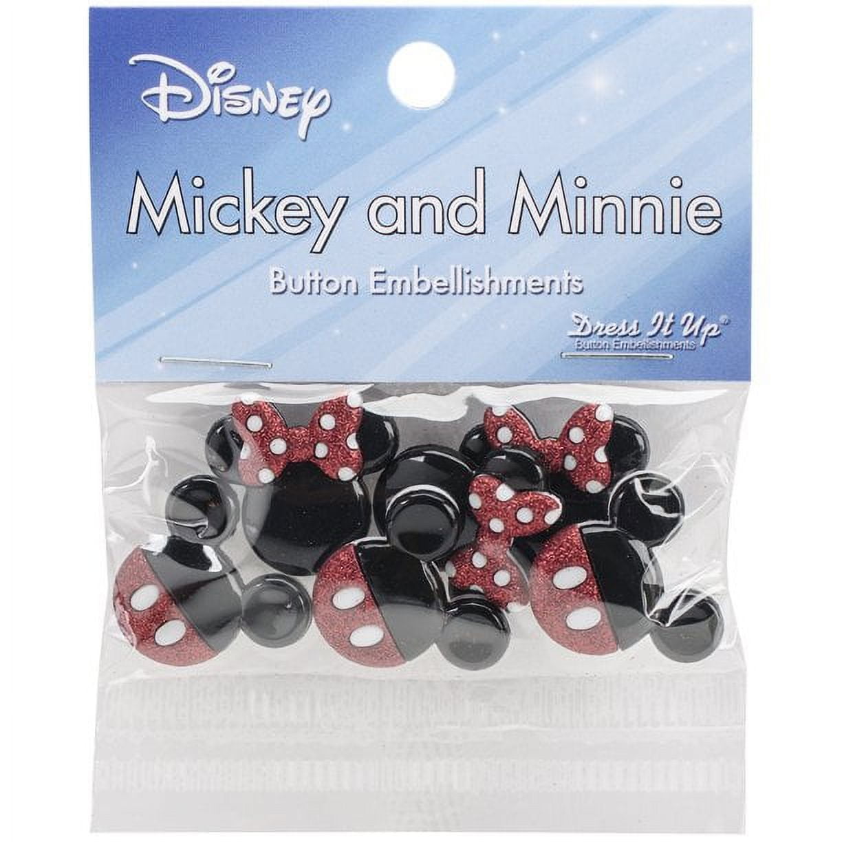 Mickey & Minnie Glitter Disney Buttons - Sparkling Embellishments for ...