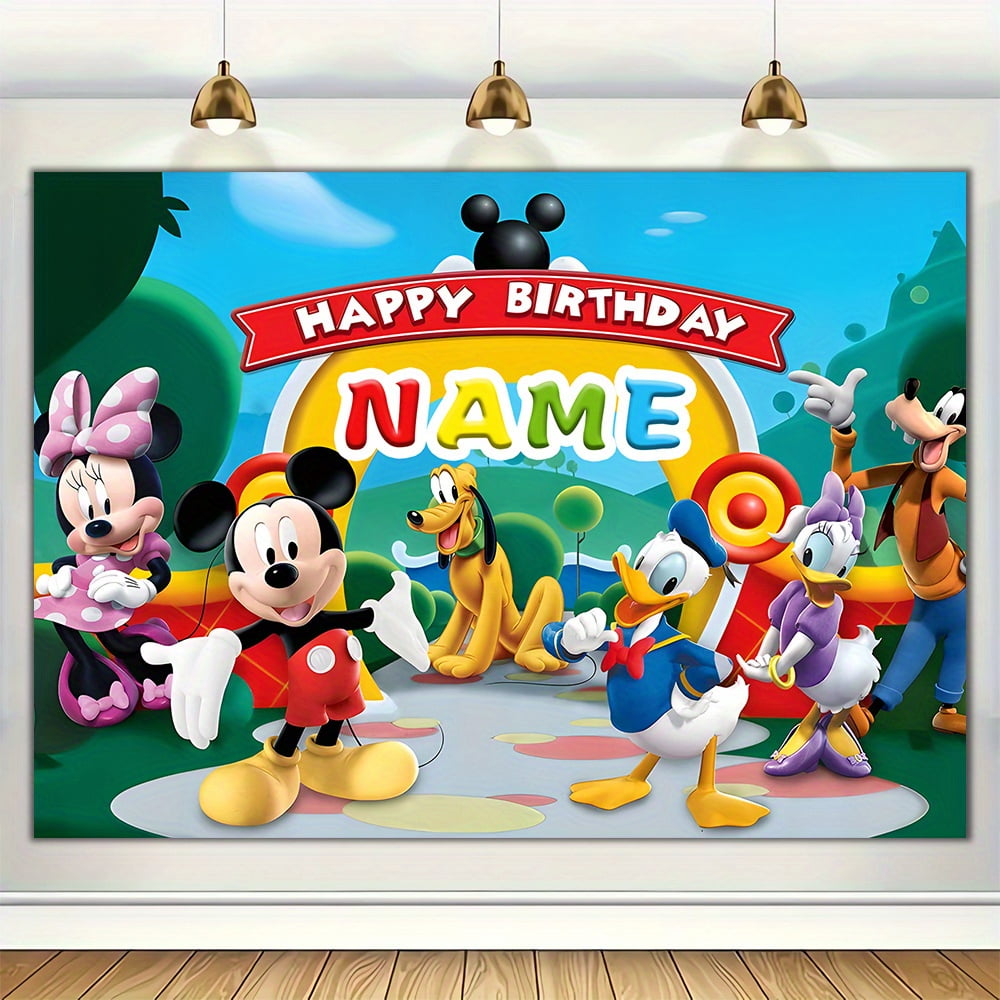 Mickey & Minnie Happy Birthday banners with Mickey Mouse, Minnie ...