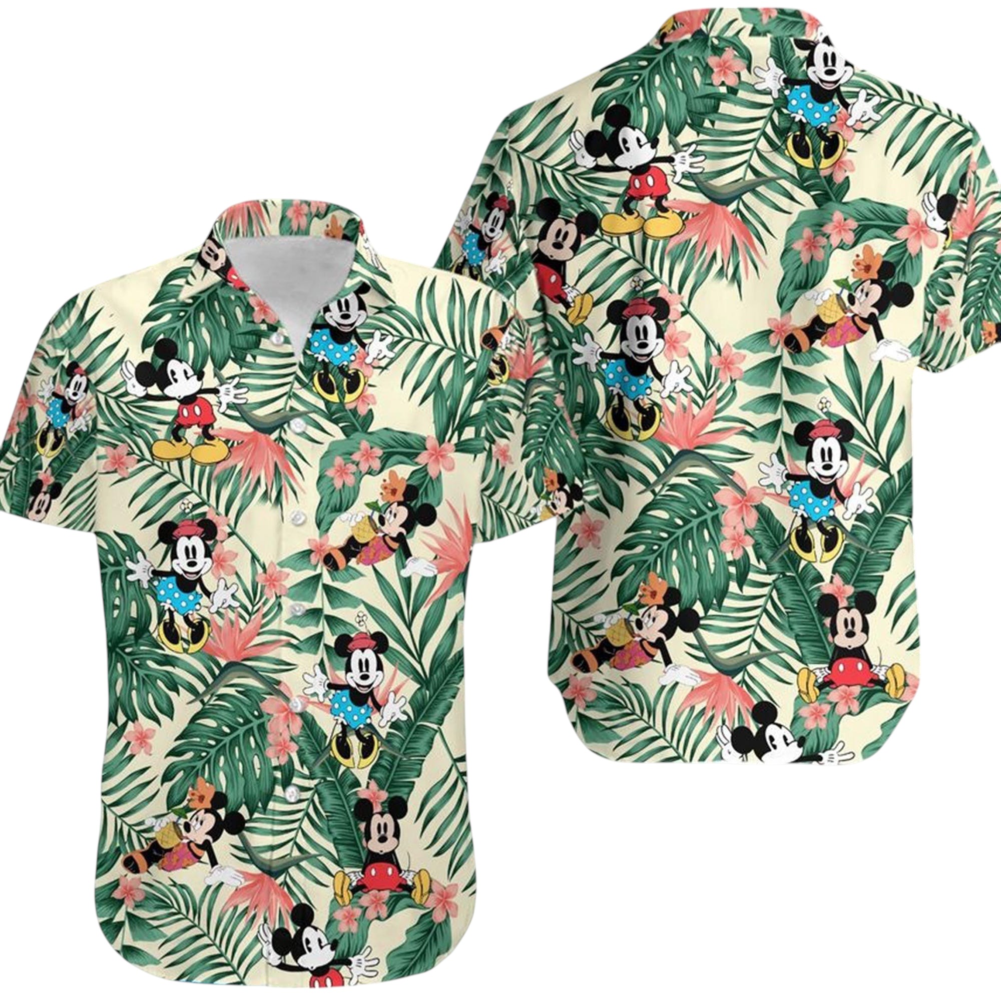 Mickey Minnie Hawaiian Shirt Disney Matching Beach Vacation Family ...