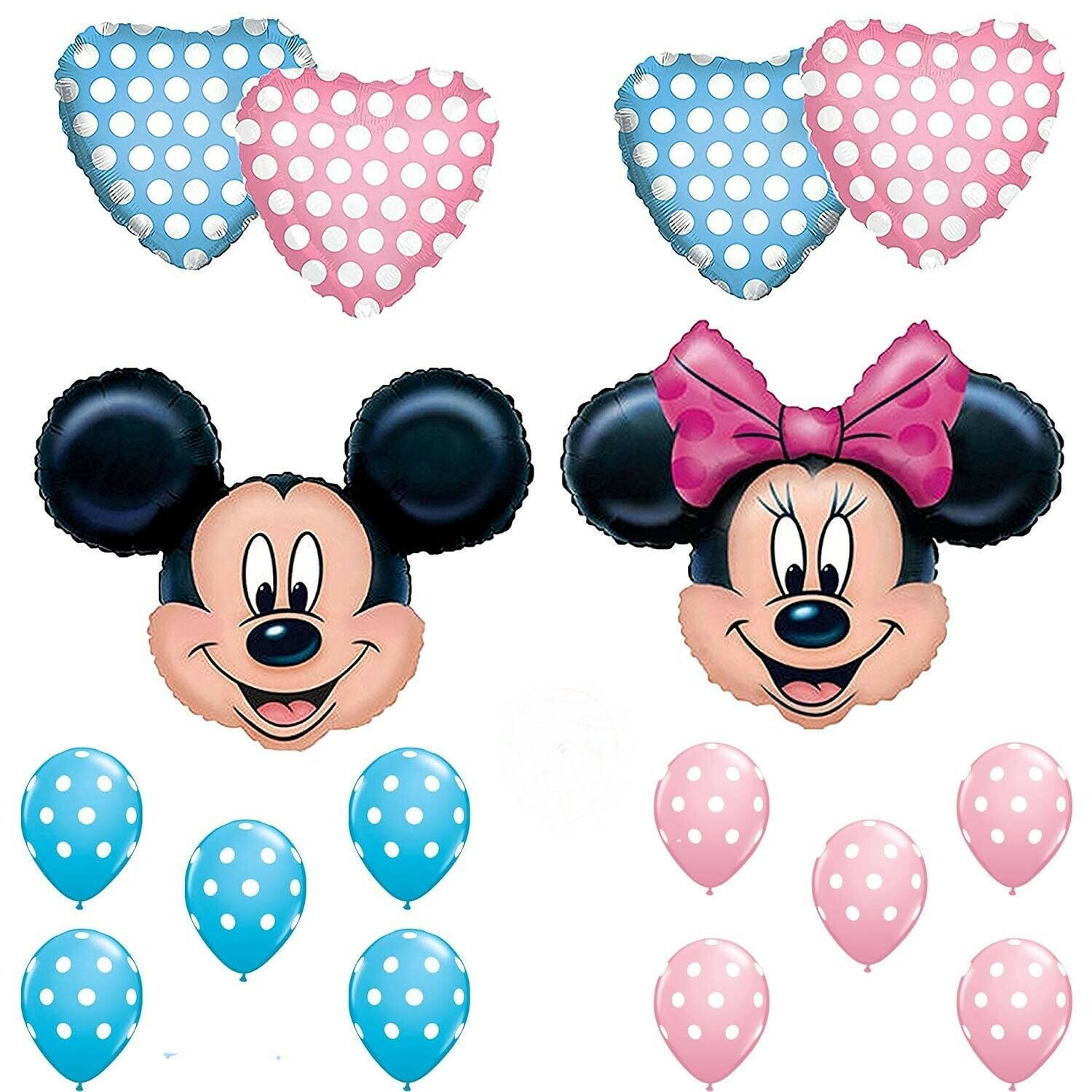 Mickey & Minnie Mouse Gender Reveal Baby Shower Balloons Decorations ...