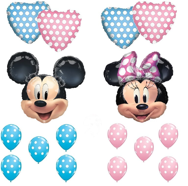 Mickey & Minnie Mouse Gender Reveal Baby Shower Twins Birthday Party ...