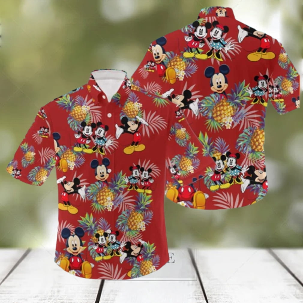 Mickey Minnie Mouse Hawaiian Shirt Pineapple Pattern Gift For Disney ...