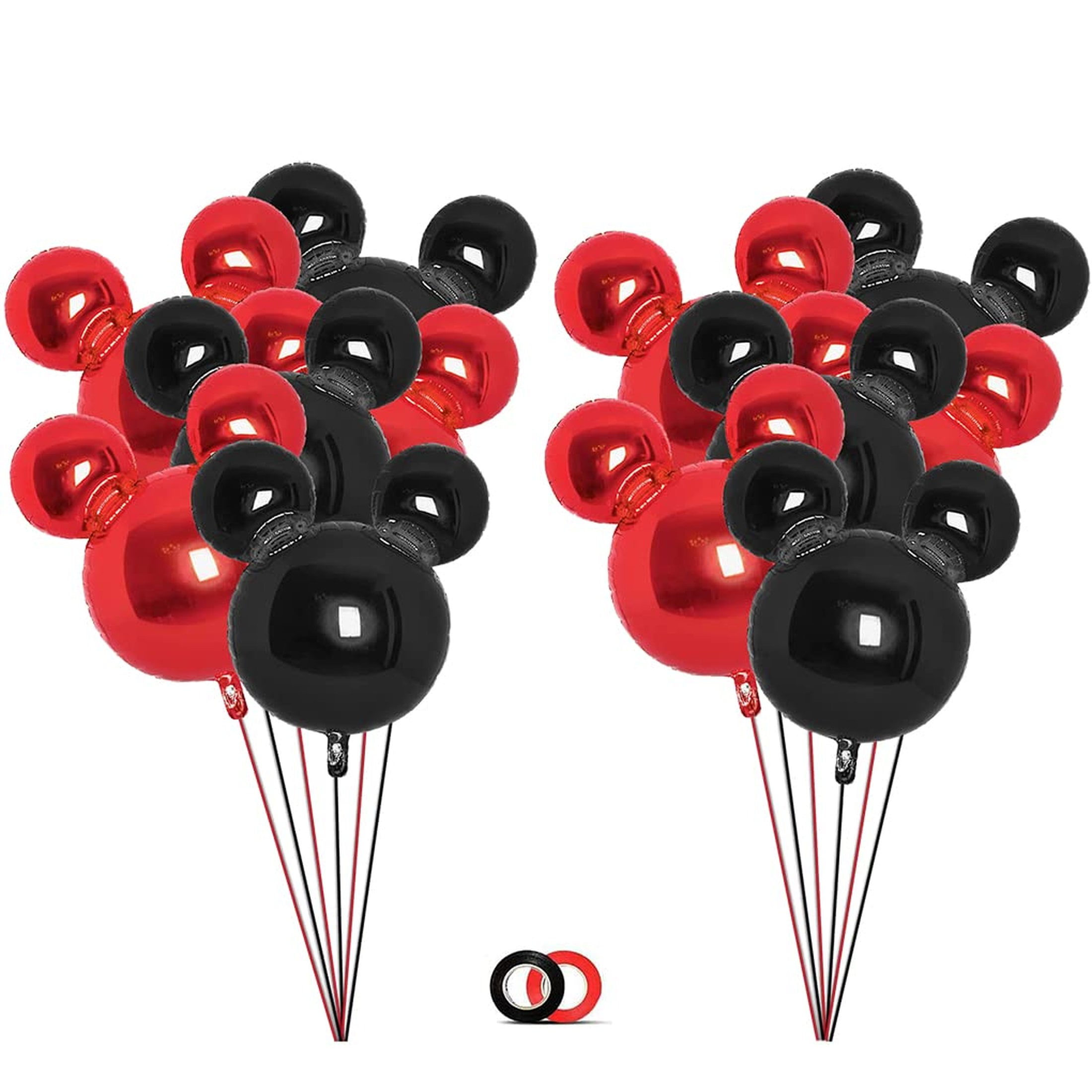 Mickey Minnie Party Balloon Pack - 12 Red & Black Mouse F Balloons for ...