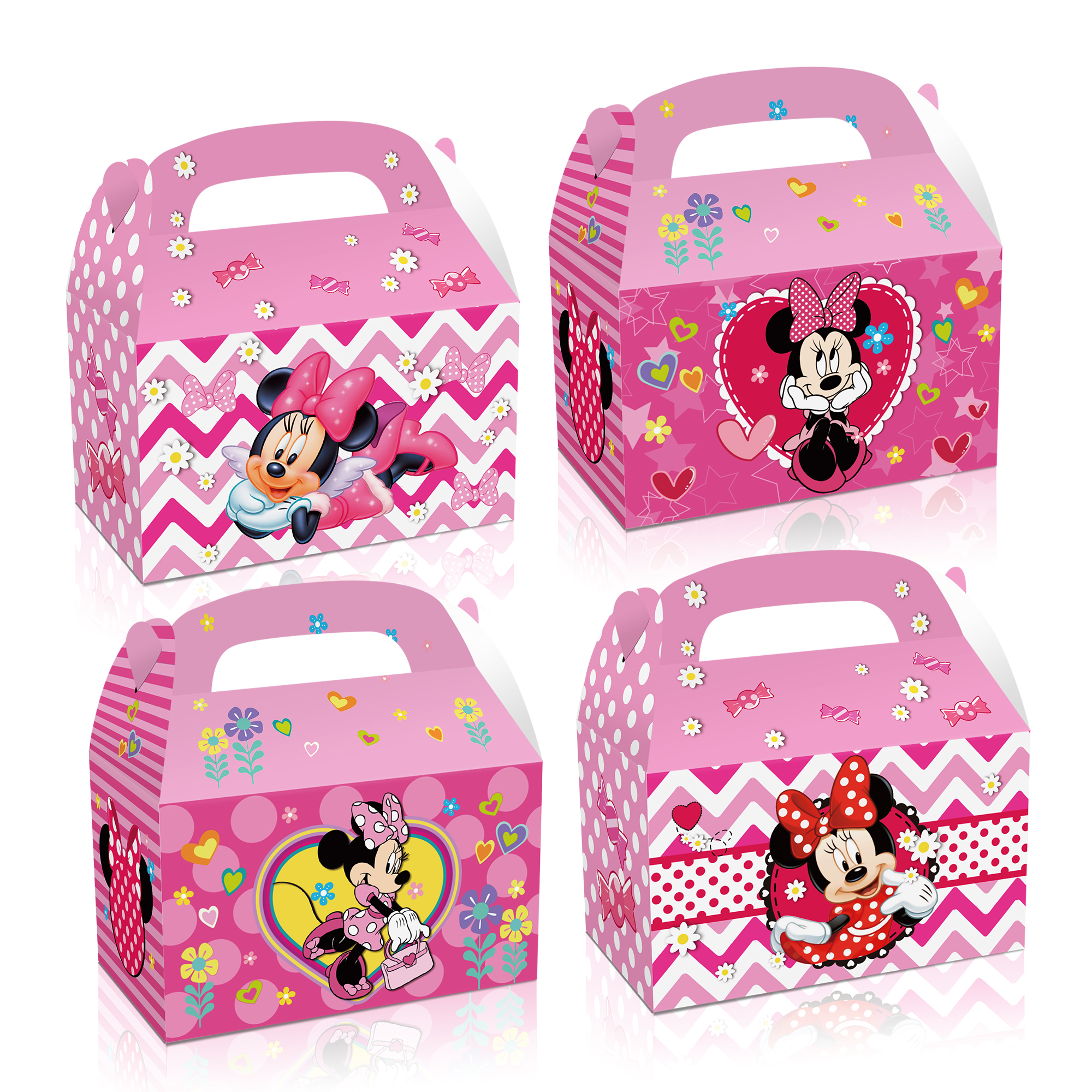 Mickey Minnie Party Favor Boxes – 24pcs Kraft Paper Candy Treat Boxes ...