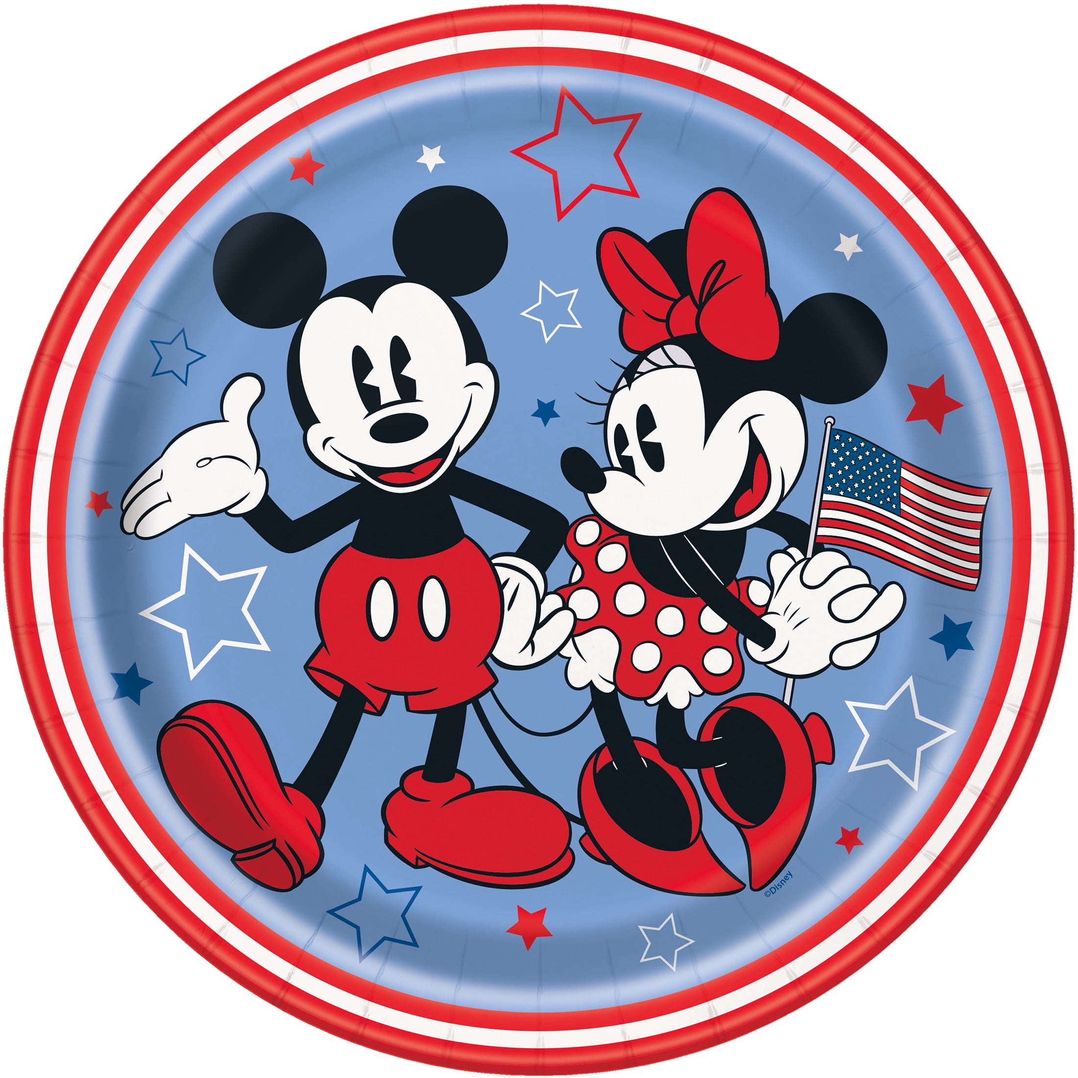 Mickey & Minnie Patriotic Paper Dinner Plates, 9in, 10ct - Walmart.com