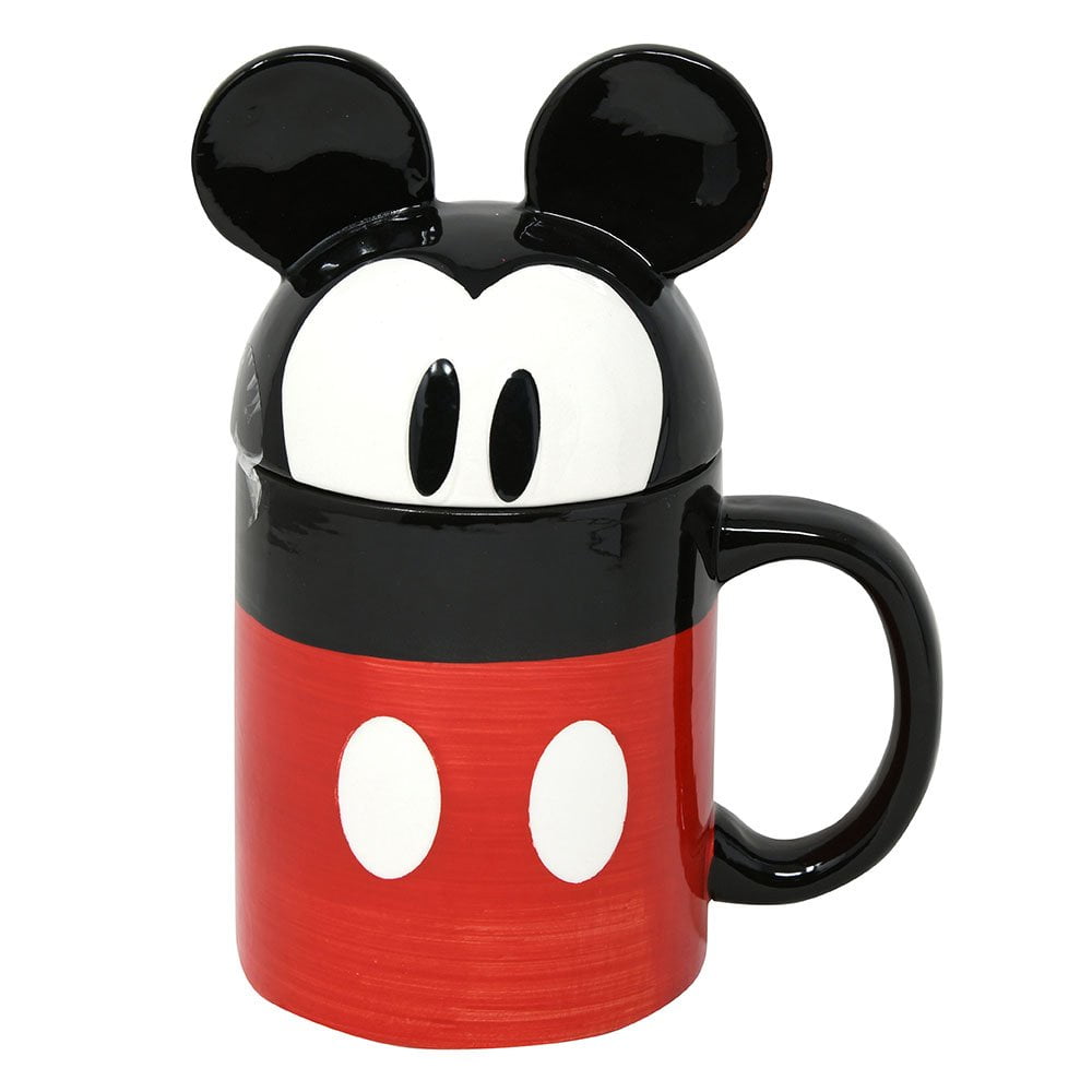 Mickey Mouse 17oz Ceramic Covered Mug with Figural Lid - Walmart.com