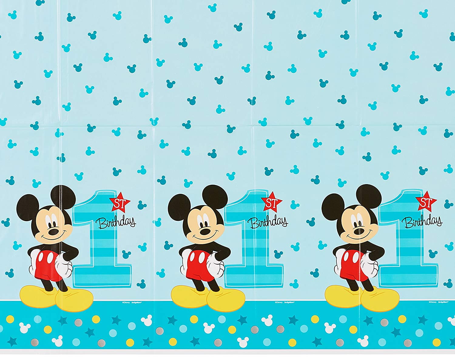Mickey Mouse 1st Birthday Plastic Table Cover, 54" x 96" - Walmart.com