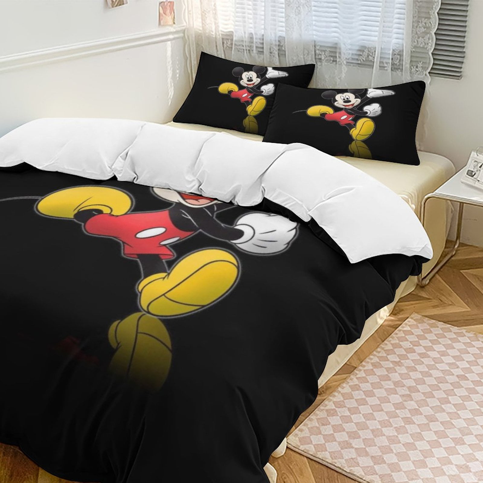 Mickey Mouse 3 Piece Bedding Set Cartoon Comforter Set Cute Duvet Cover ...