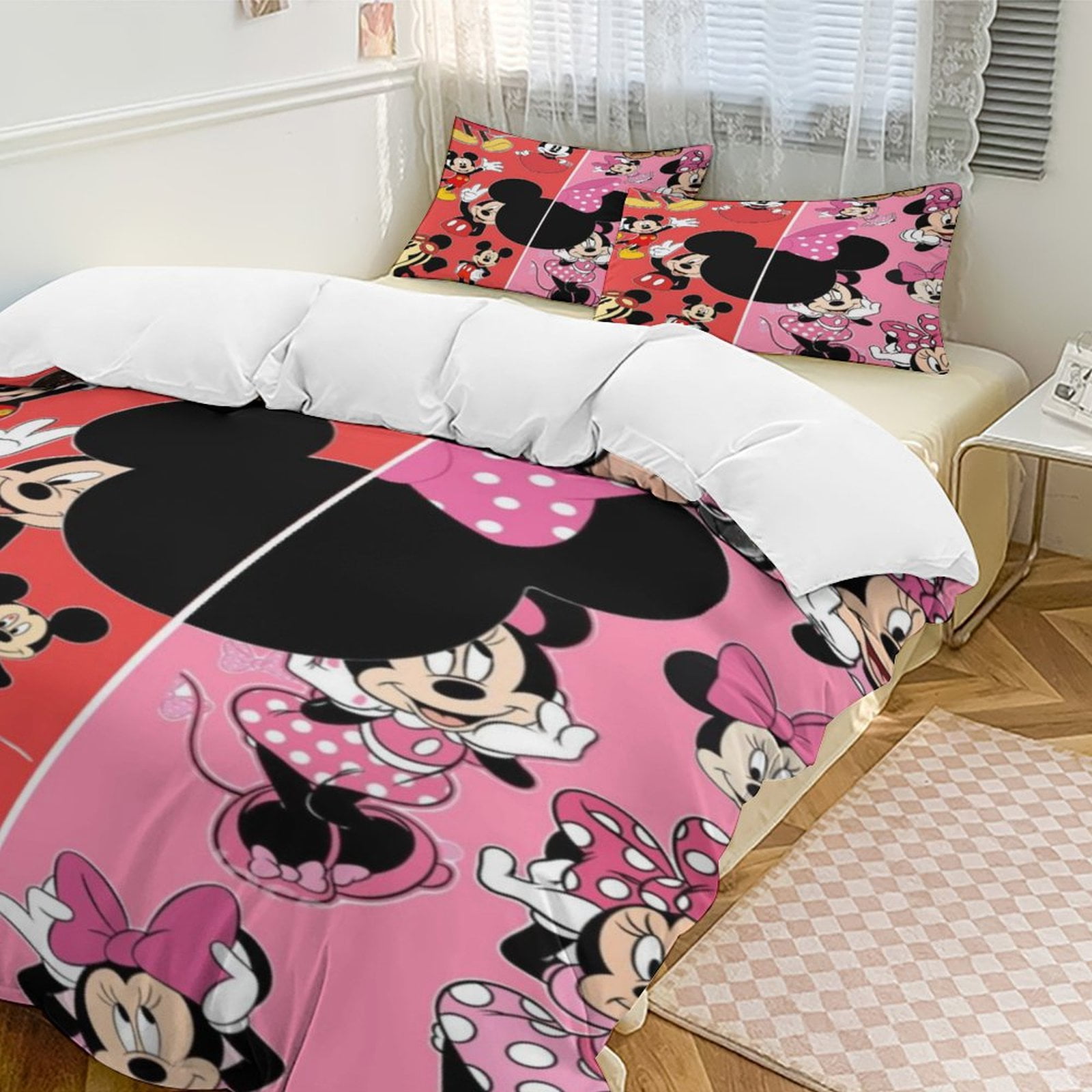 Mickey Mouse 3 Piece Bedding Set Cartoon Comforter Set Cute Duvet Cover ...