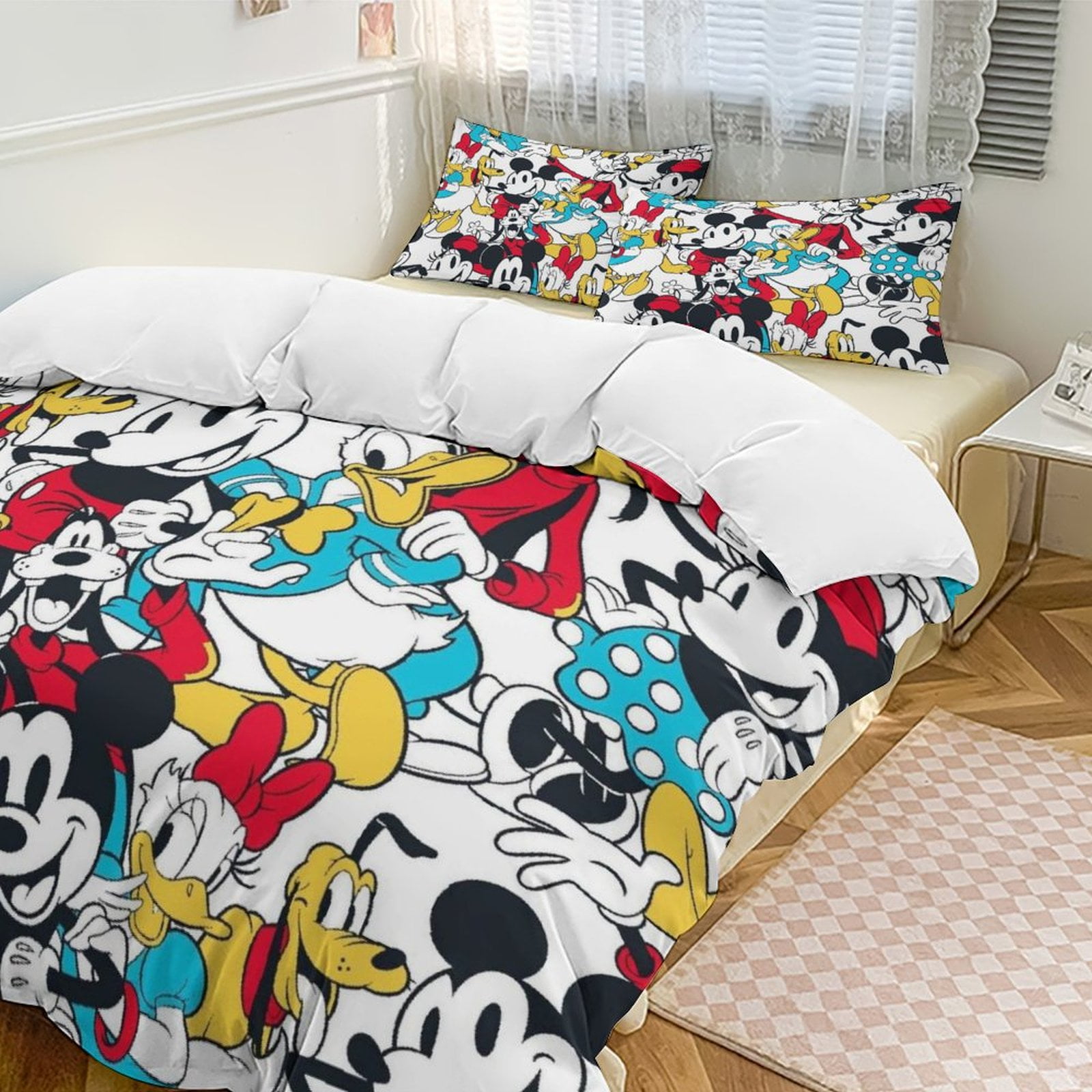 Mickey Mouse 3 Piece Bedding Set Cartoon Comforter Set Cute Duvet Cover ...
