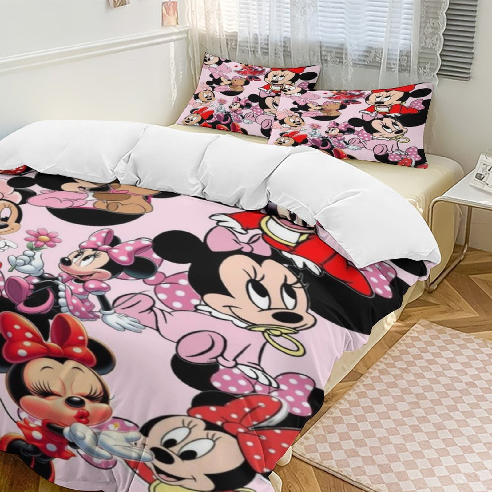 Mickey Mouse 3 Piece Bedding Set Cartoon Comforter Set Cute Duvet Cover ...