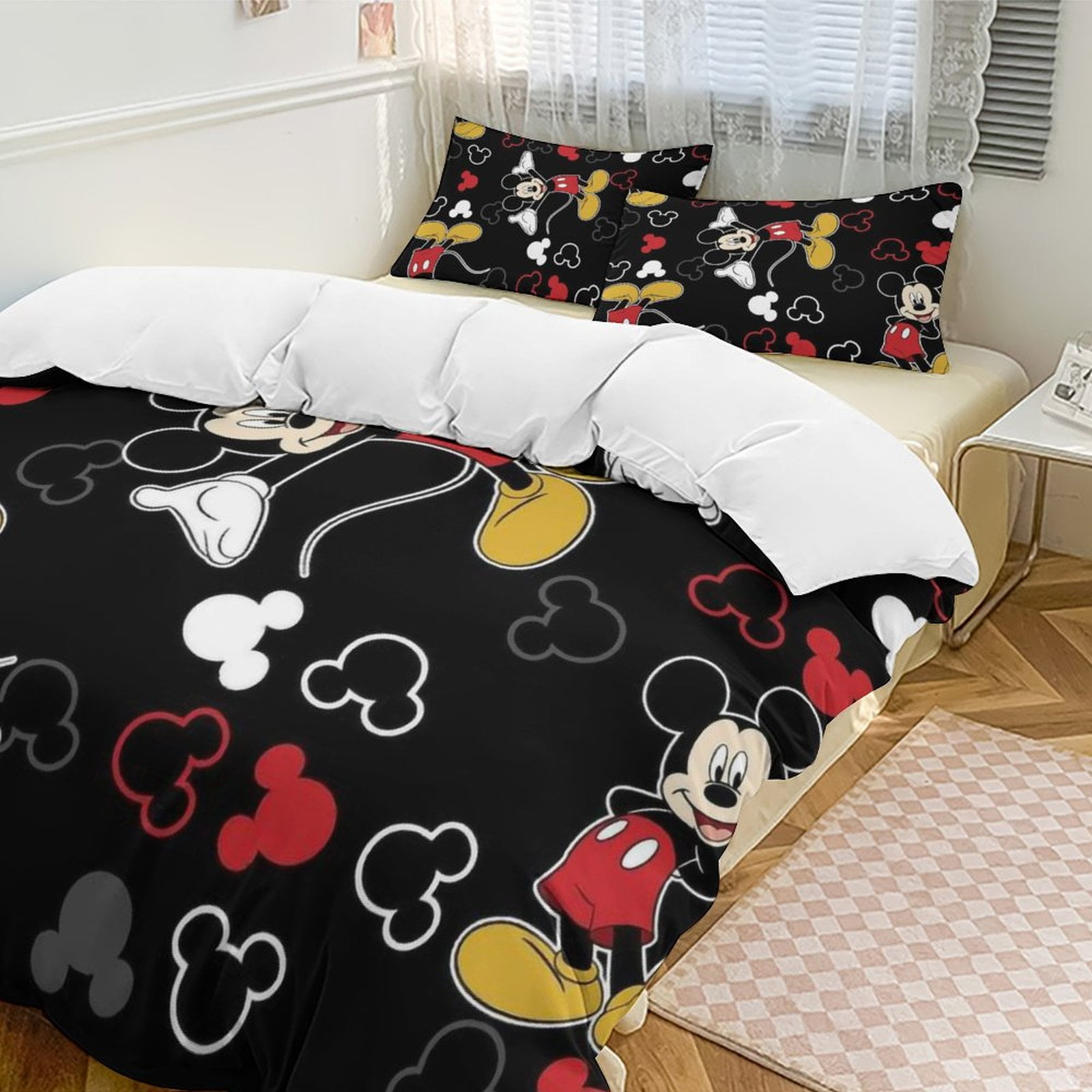 Mickey Mouse 3 Piece Bedding Set Cartoon Comforter Set Cute Duvet Cover ...