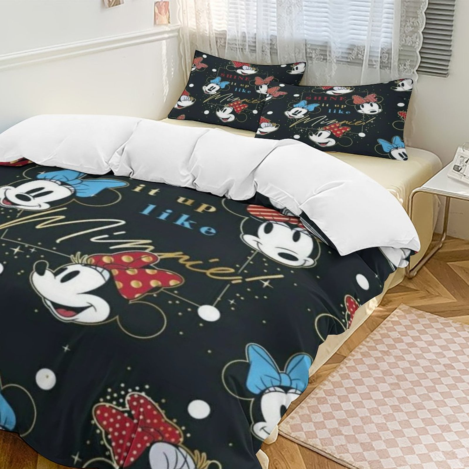 Mickey Mouse 3 Piece Bedding Set Cartoon Comforter Set Cute Duvet Cover ...