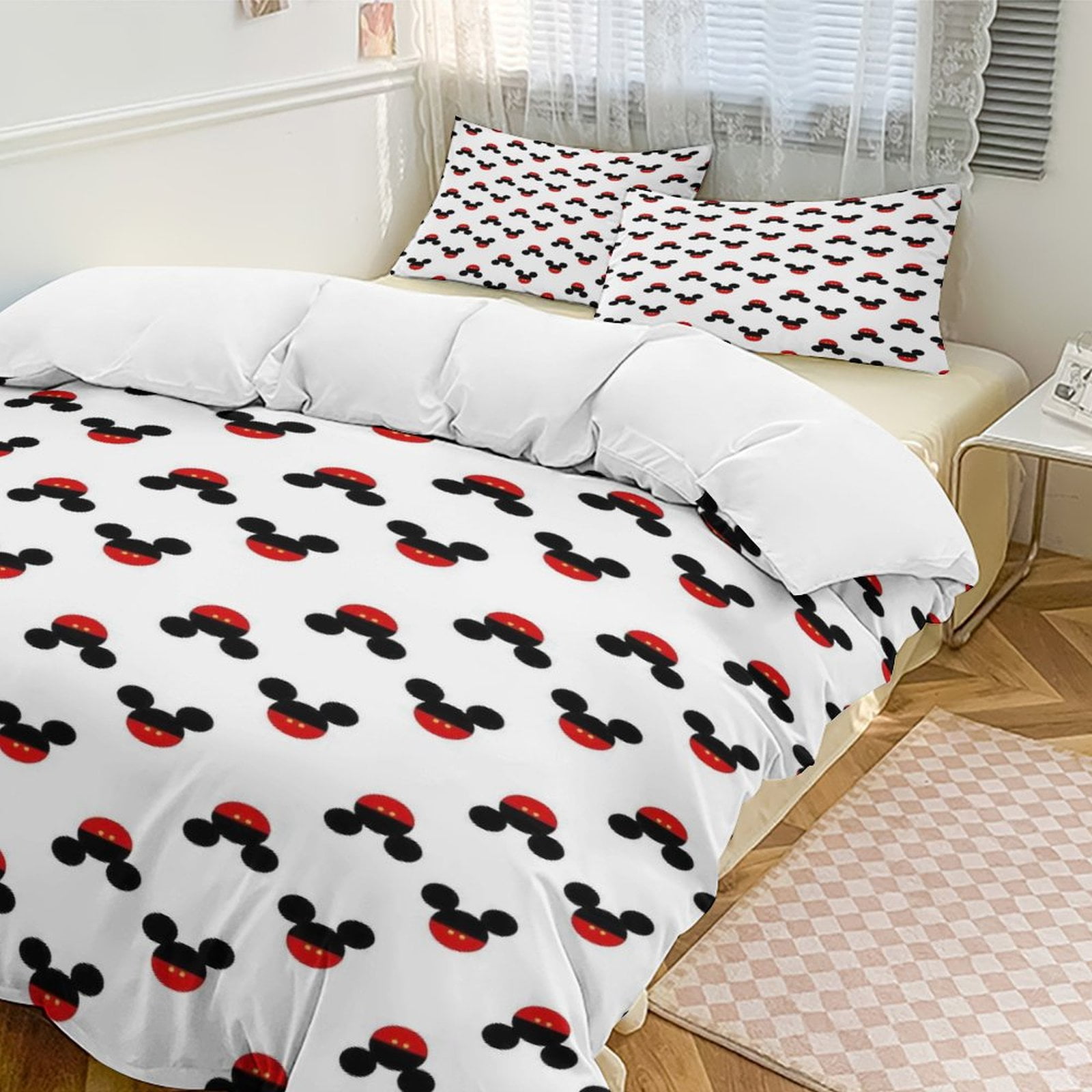 Mickey Mouse 3 Piece Bedding Set Cartoon Comforter Set Cute Duvet Cover ...