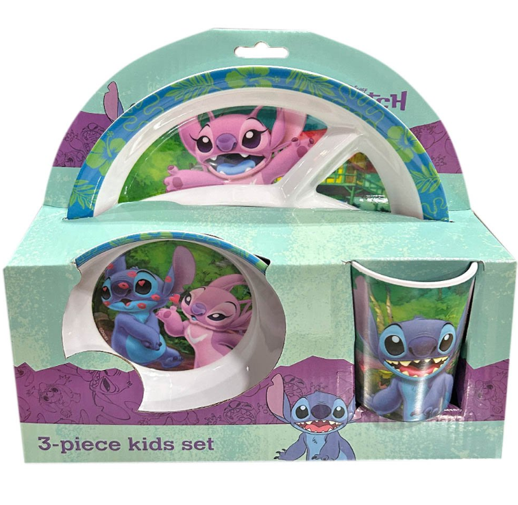 Mickey Mouse 3-Piece Melamine Kids Dinnerware Set – Plate, Bowl & Cup ...