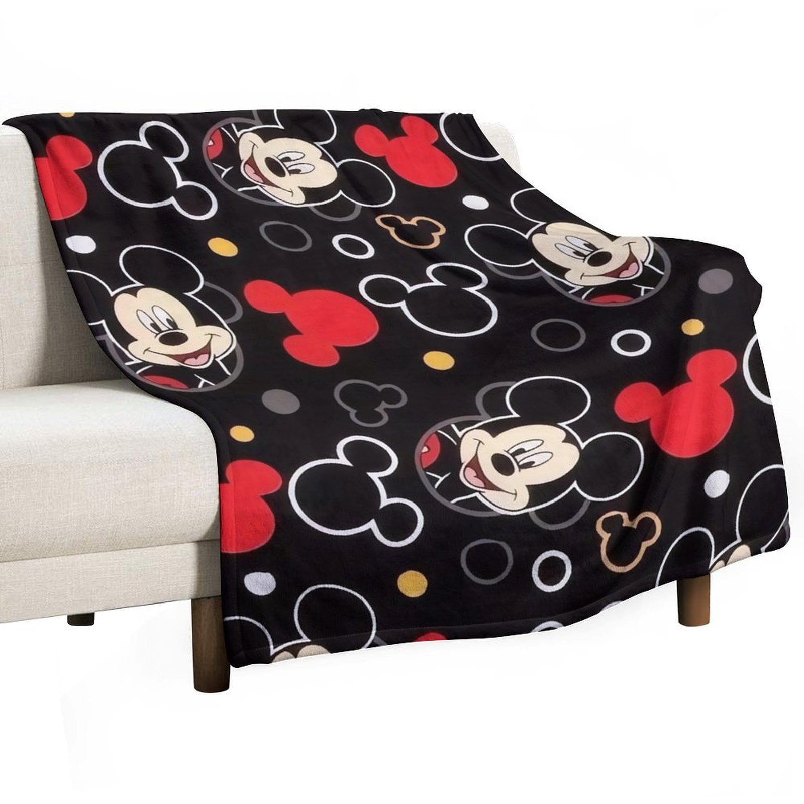 Mickey_Mouse 3D Print Plush Throw Blanket - Measures 30"x40" - Kids Super Soft Fleece Floral ...