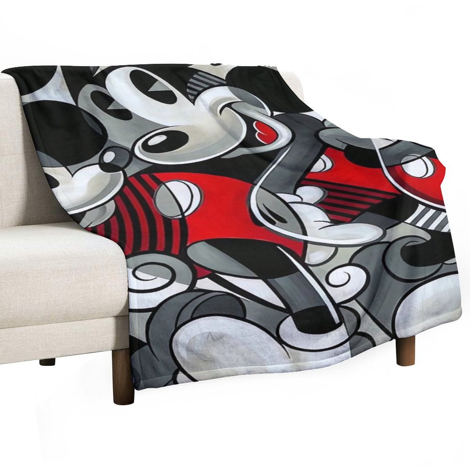 Mickey_Mouse 3D Print Plush Throw Blanket - Measures 30"x50" - Kids ...