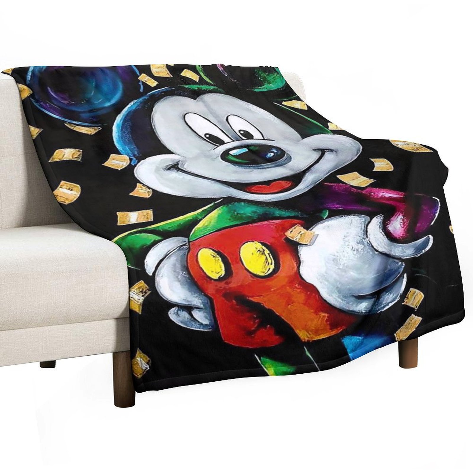 Mickey_Mouse 3D Print Plush Throw Blanket - Measures 30"x50" - Kids ...