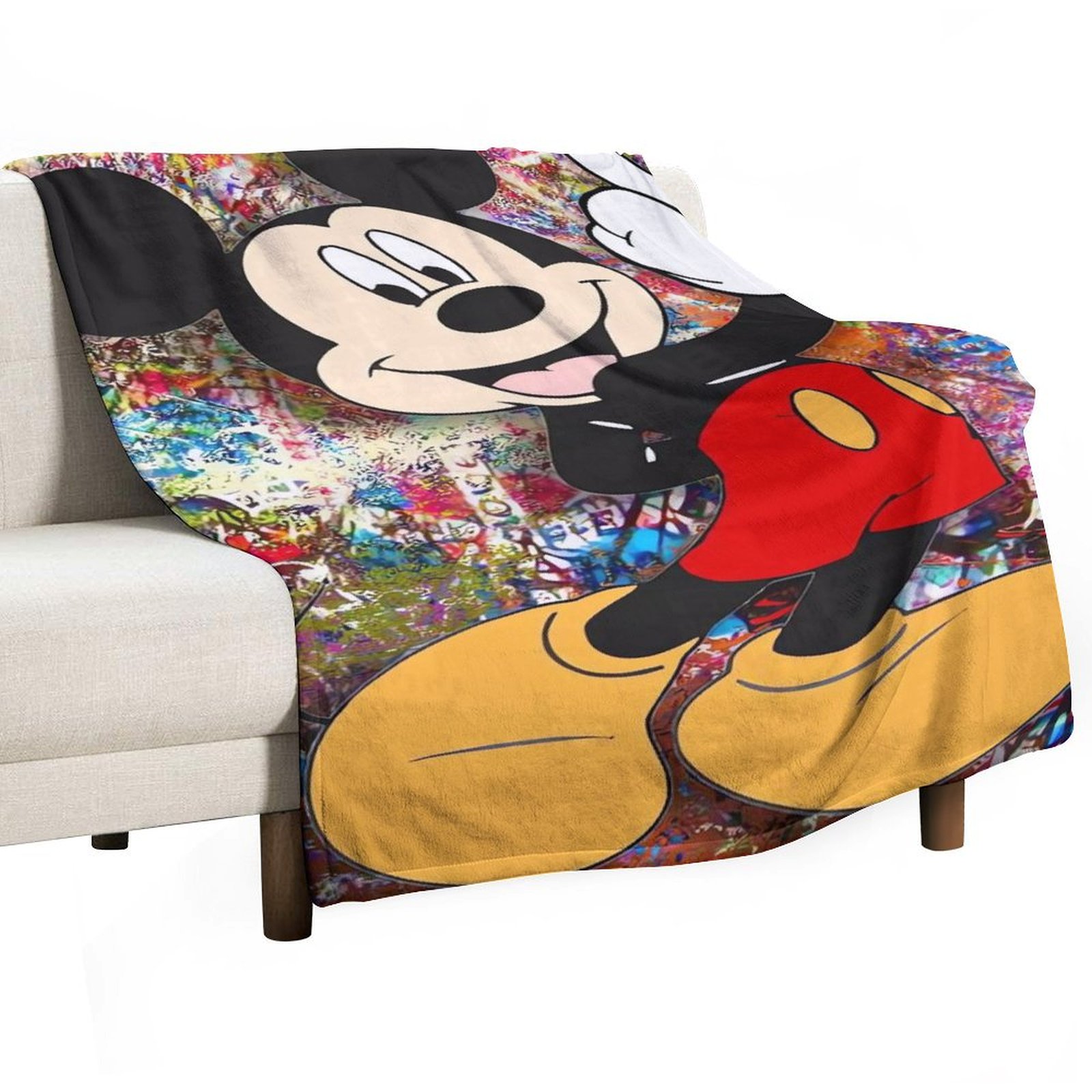 Mickey_Mouse 3D Print Plush Throw Blanket - Measures 30"x50" - Kids ...