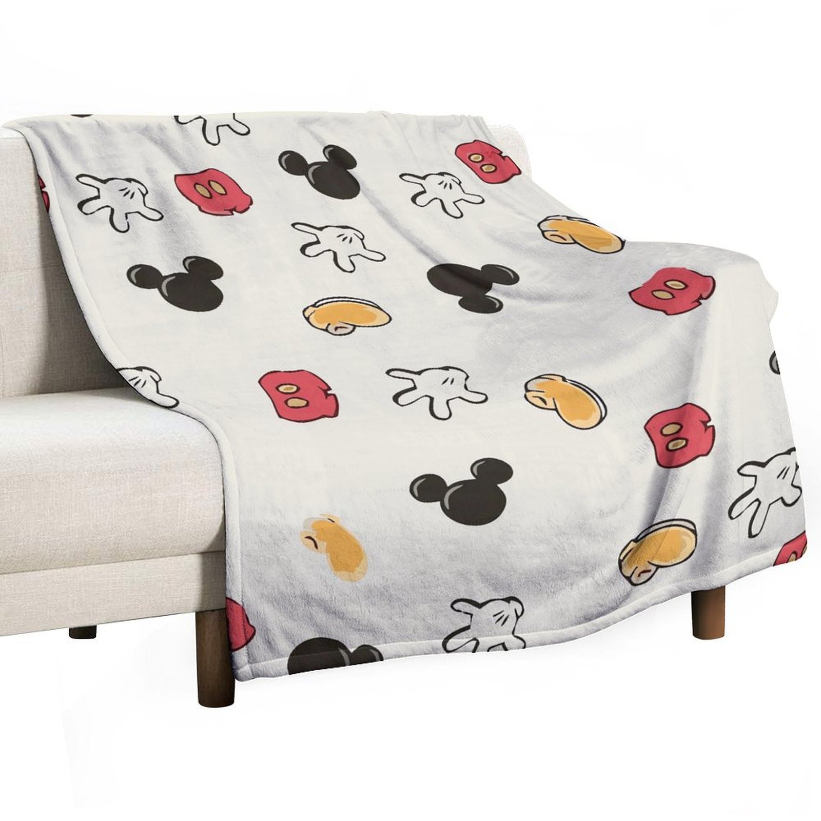 Mickey_Mouse 3D Print Plush Throw Blanket - Measures 40"x50" - Kids ...
