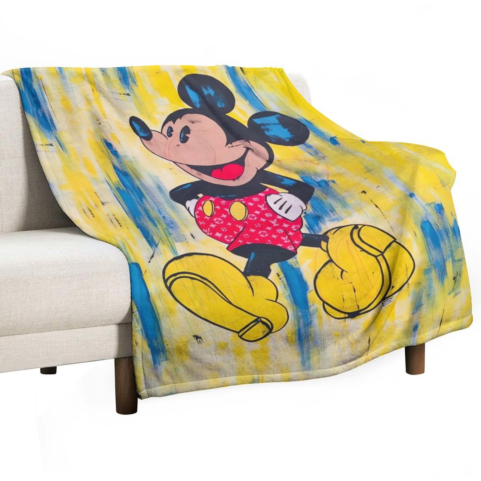 Mickey_Mouse 3D Print Plush Throw Blanket - Measures 40"x50" - Kids ...