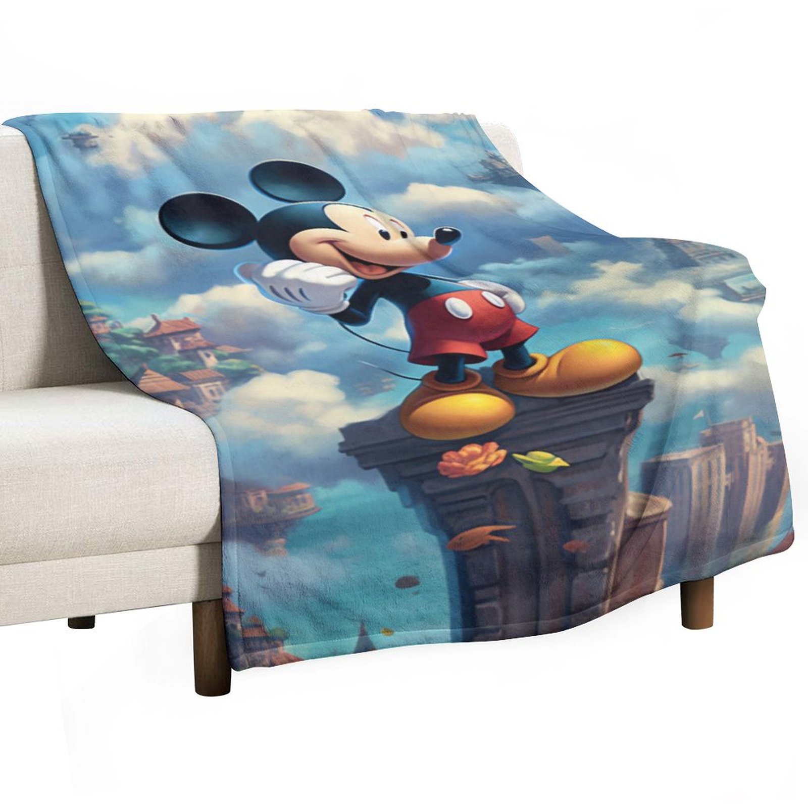 Mickey_Mouse 3D Print Plush Throw Blanket - Measures 40"x60" - Kids ...