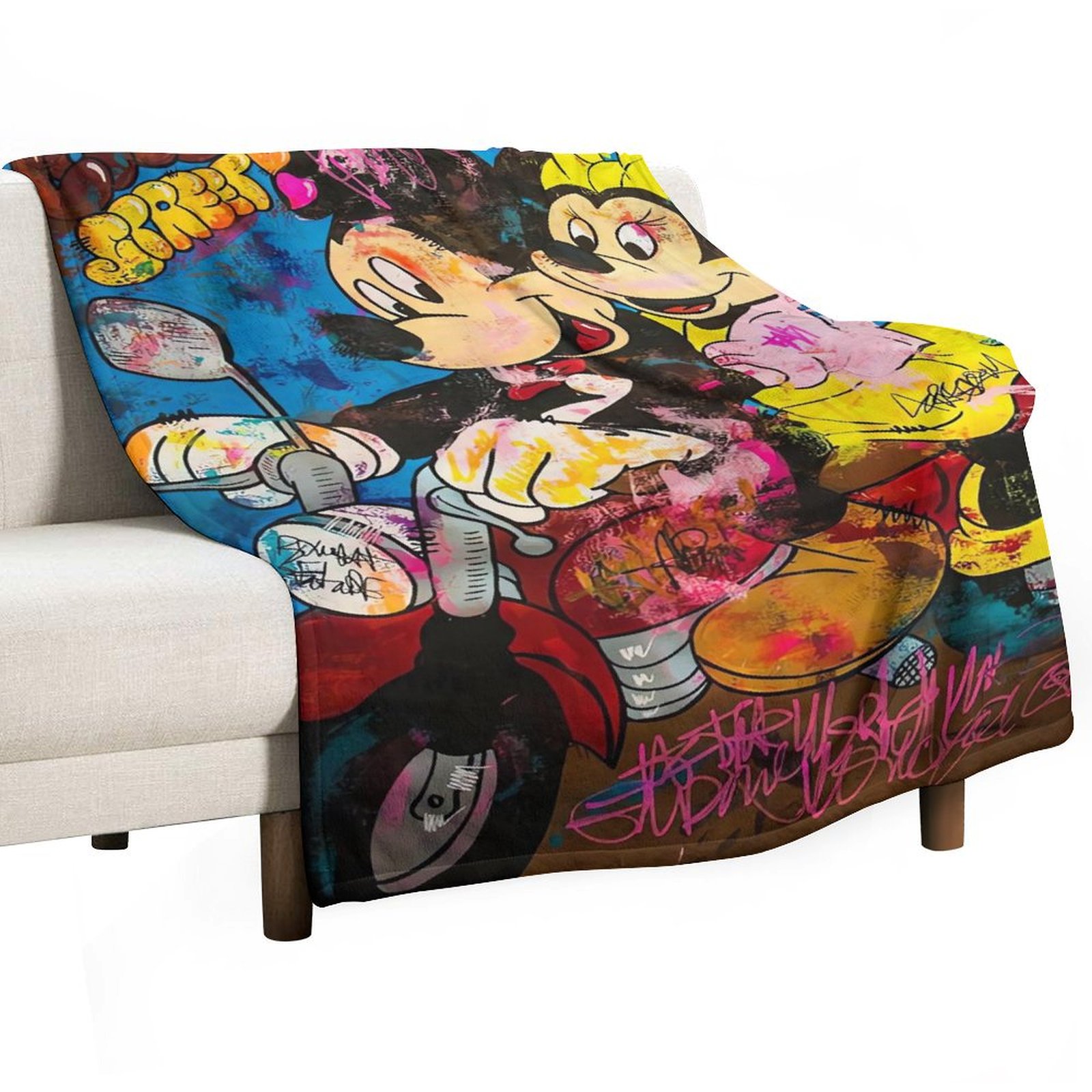 Mickey_Mouse 3D Print Plush Throw Blanket - Measures 40"x60" - Kids ...