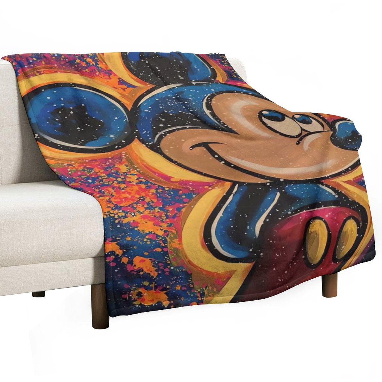 Mickey_Mouse 3D Print Plush Throw Blanket - Measures 40"x60" - Kids ...