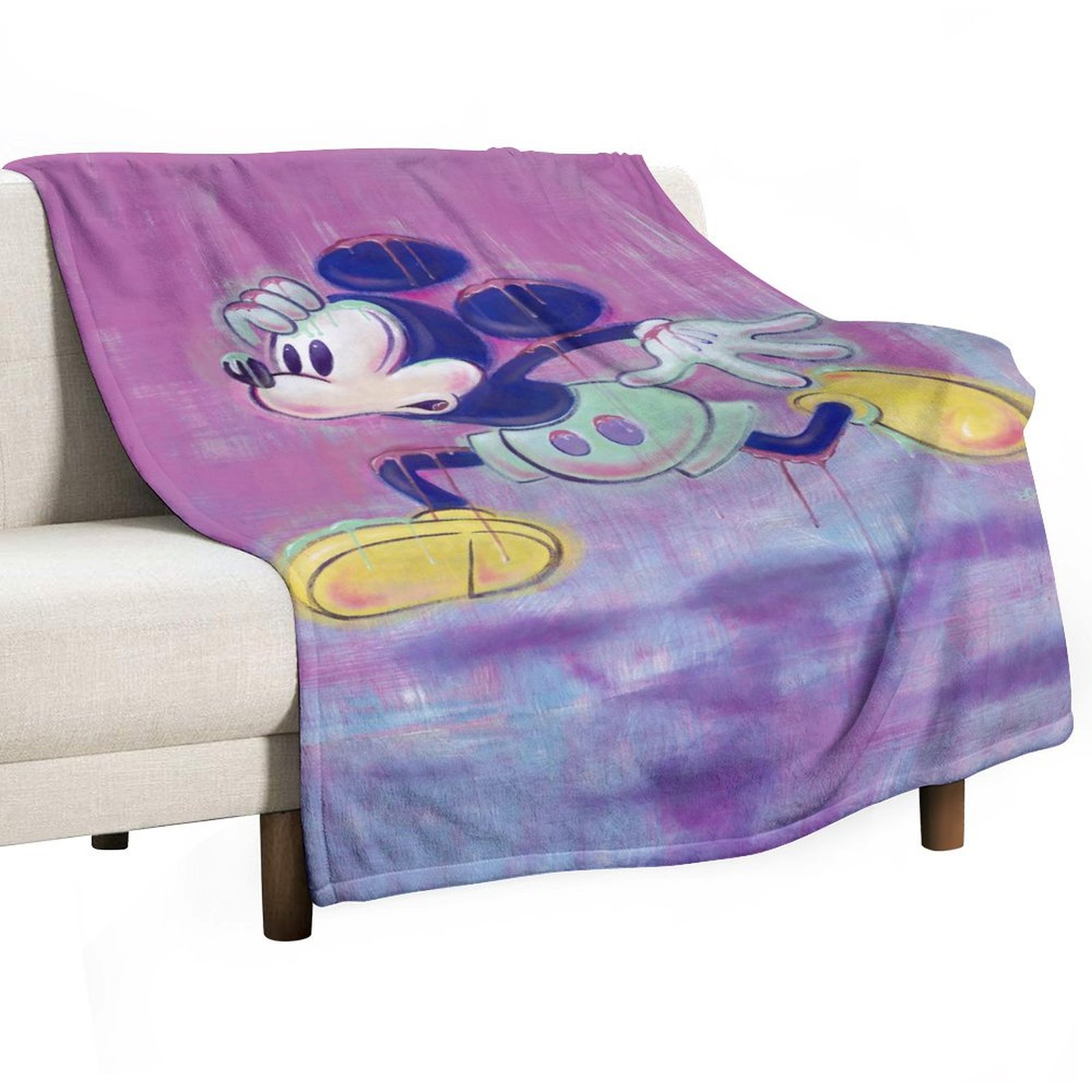 Mickey_Mouse 3D Print Plush Throw Blanket - Measures 40"x60" - Kids ...