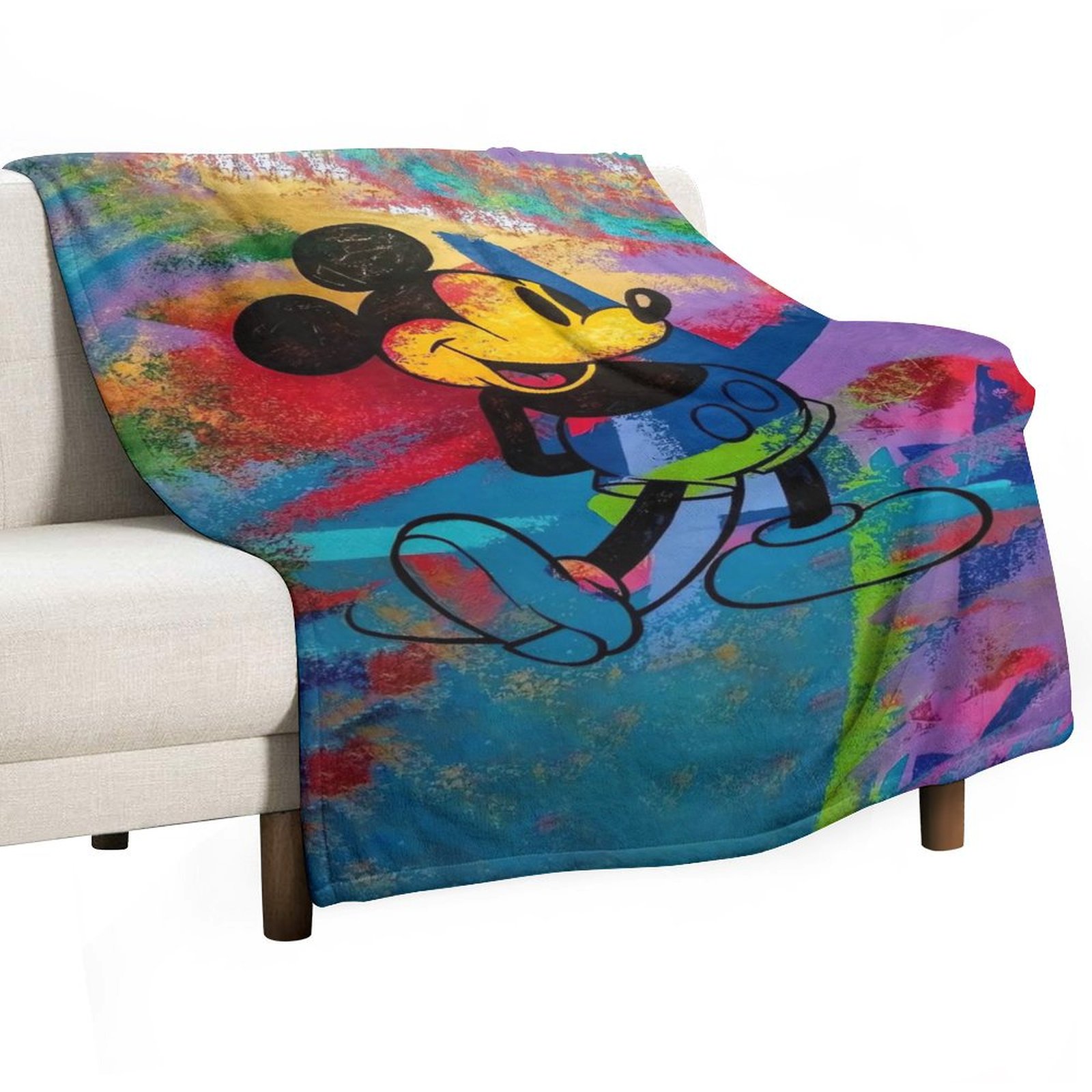 Mickey_Mouse 3D Print Plush Throw Blanket - Measures 40"x60" - Kids ...