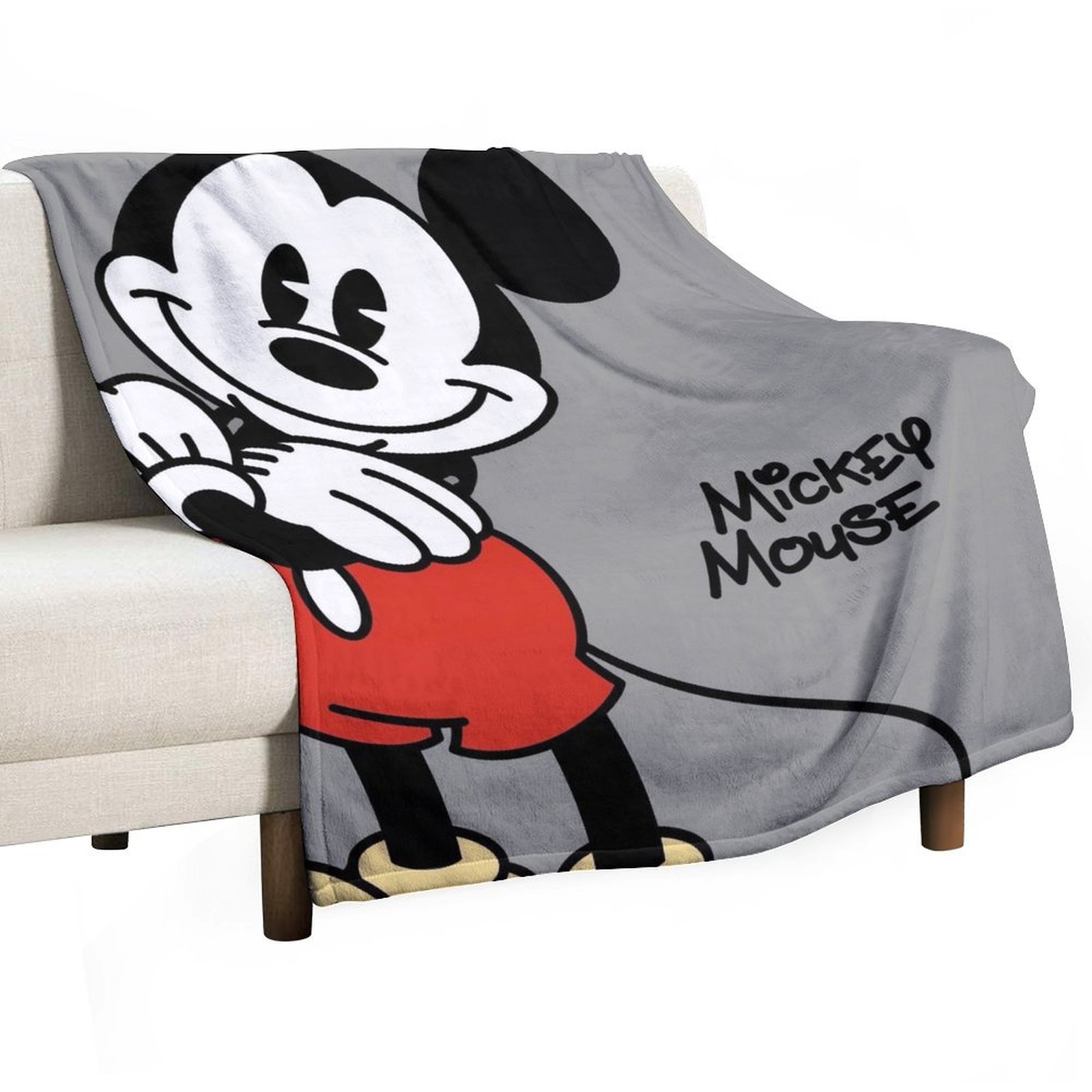 Mickey_Mouse 3D Print Plush Throw Blanket - Measures 50"x60" - Kids ...