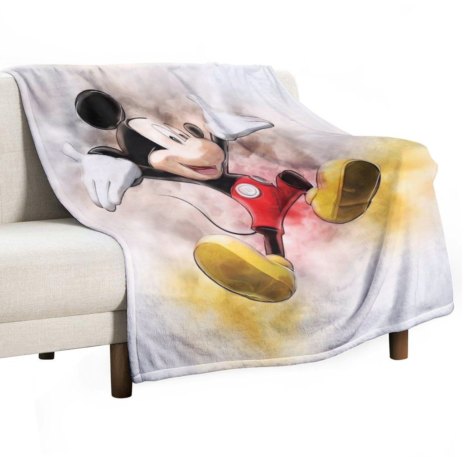 Mickey_Mouse 3D Print Plush Throw Blanket - Measures 50"x60" - Kids ...