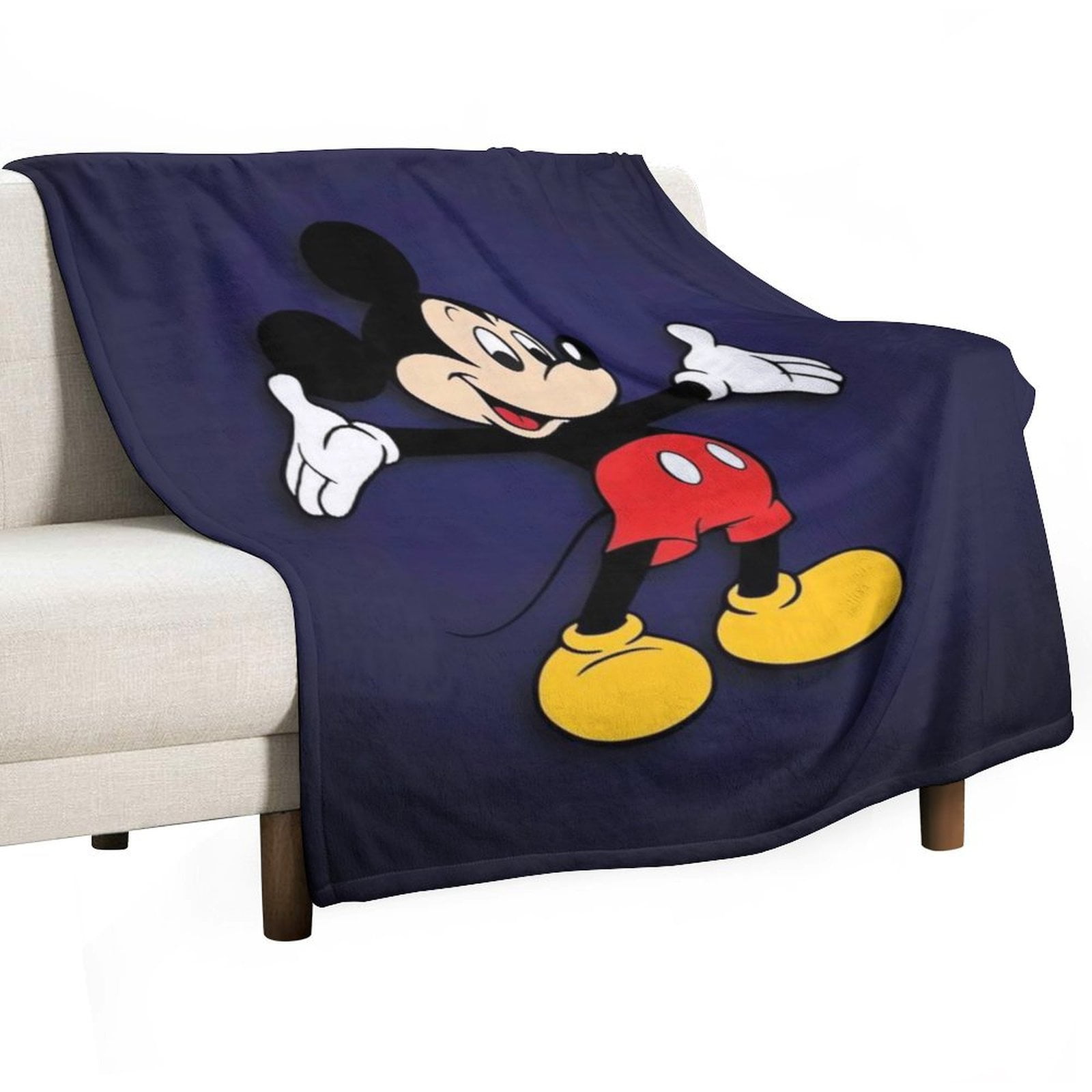 Mickey_Mouse 3D Print Plush Throw Blanket - Measures 50"x60" - Kids ...