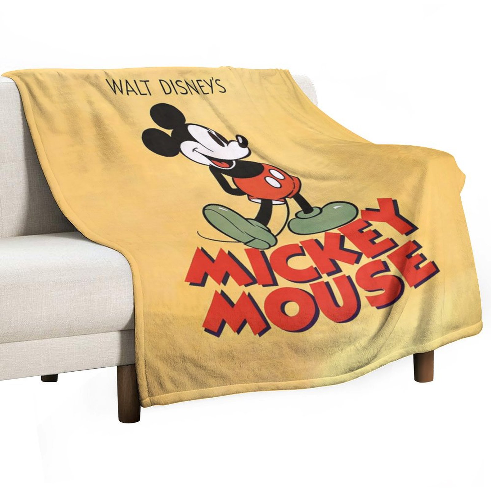 Mickey_Mouse 3D Print Plush Throw Blanket - Measures 50"x60" - Kids ...
