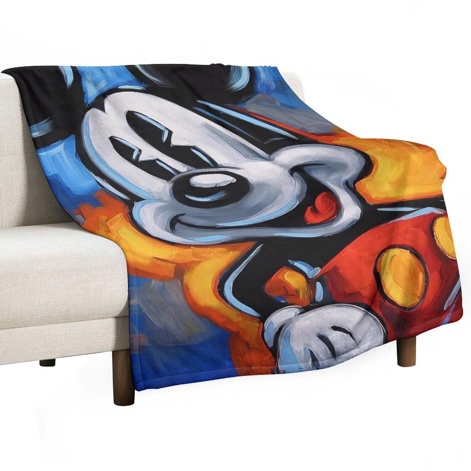 Mickey_Mouse 3D Print Plush Throw Blanket - Measures 50"x70" - Kids ...