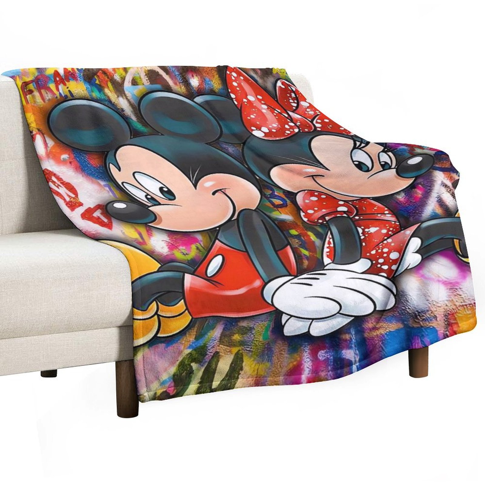 Mickey_Mouse 3D Print Plush Throw Blanket - Measures 50"x70" - Kids ...