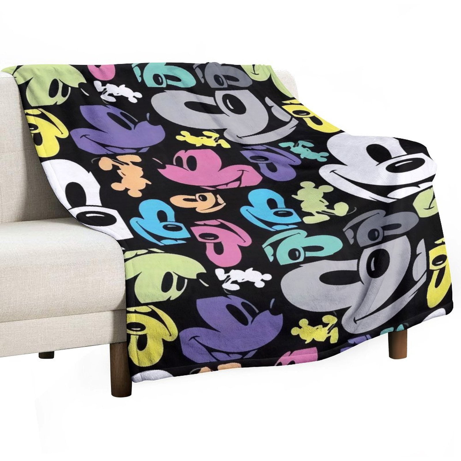 Mickey_Mouse 3D Print Plush Throw Blanket - Measures 50"x70" - Kids ...