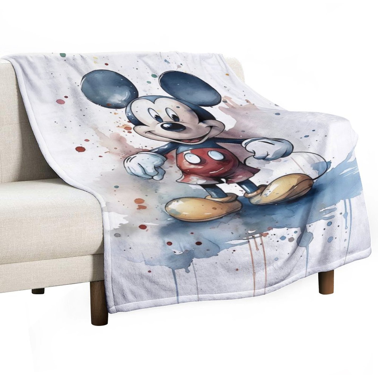 Mickey_Mouse 3D Print Plush Throw Blanket - Measures 50"x70" - Kids ...
