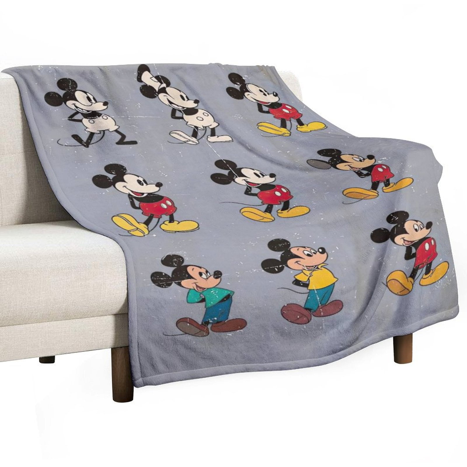 Mickey_Mouse 3D Print Plush Throw Blanket - Measures 50"x70" - Kids ...