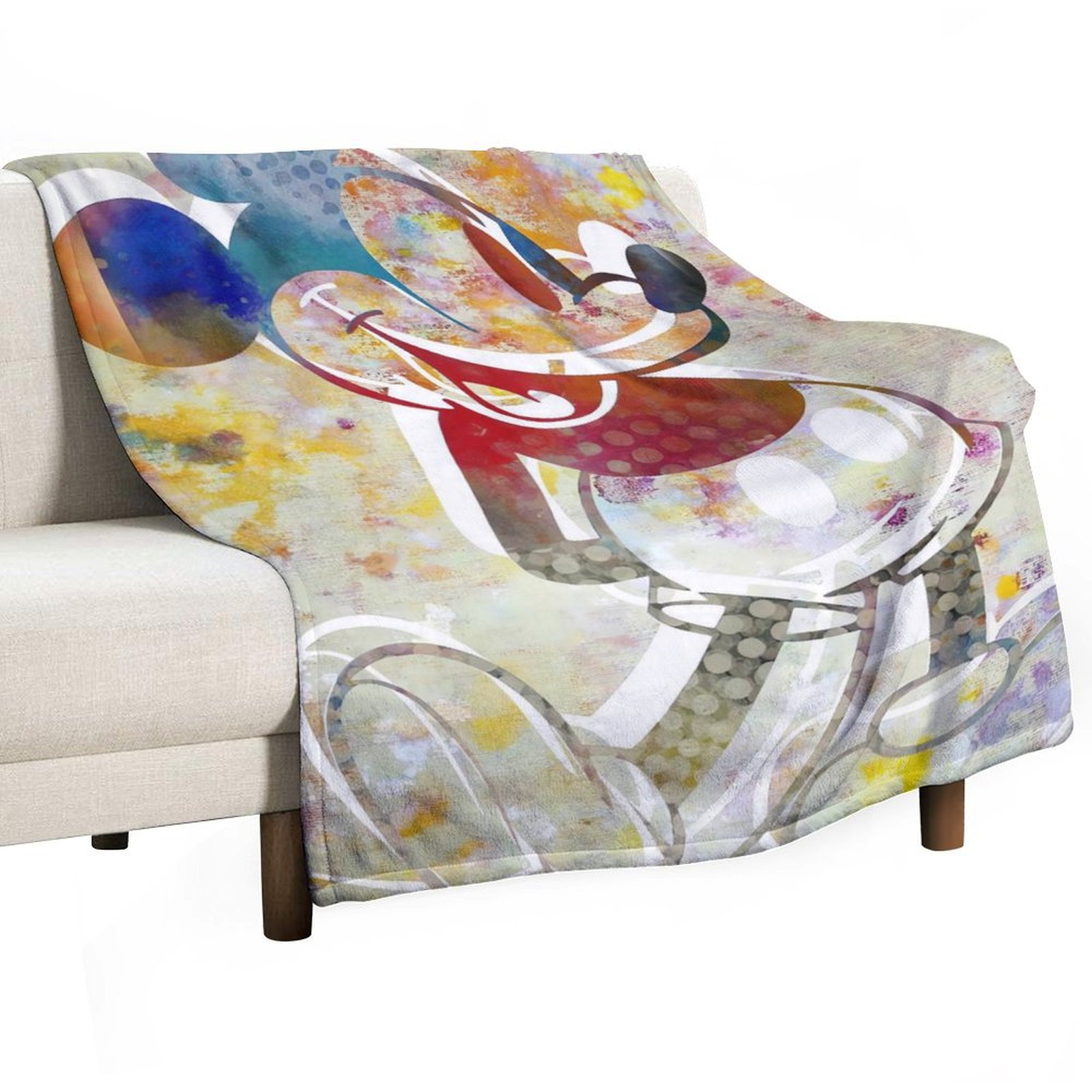 Mickey_Mouse 3D Print Plush Throw Blanket - Measures 55"x70" - Kids ...