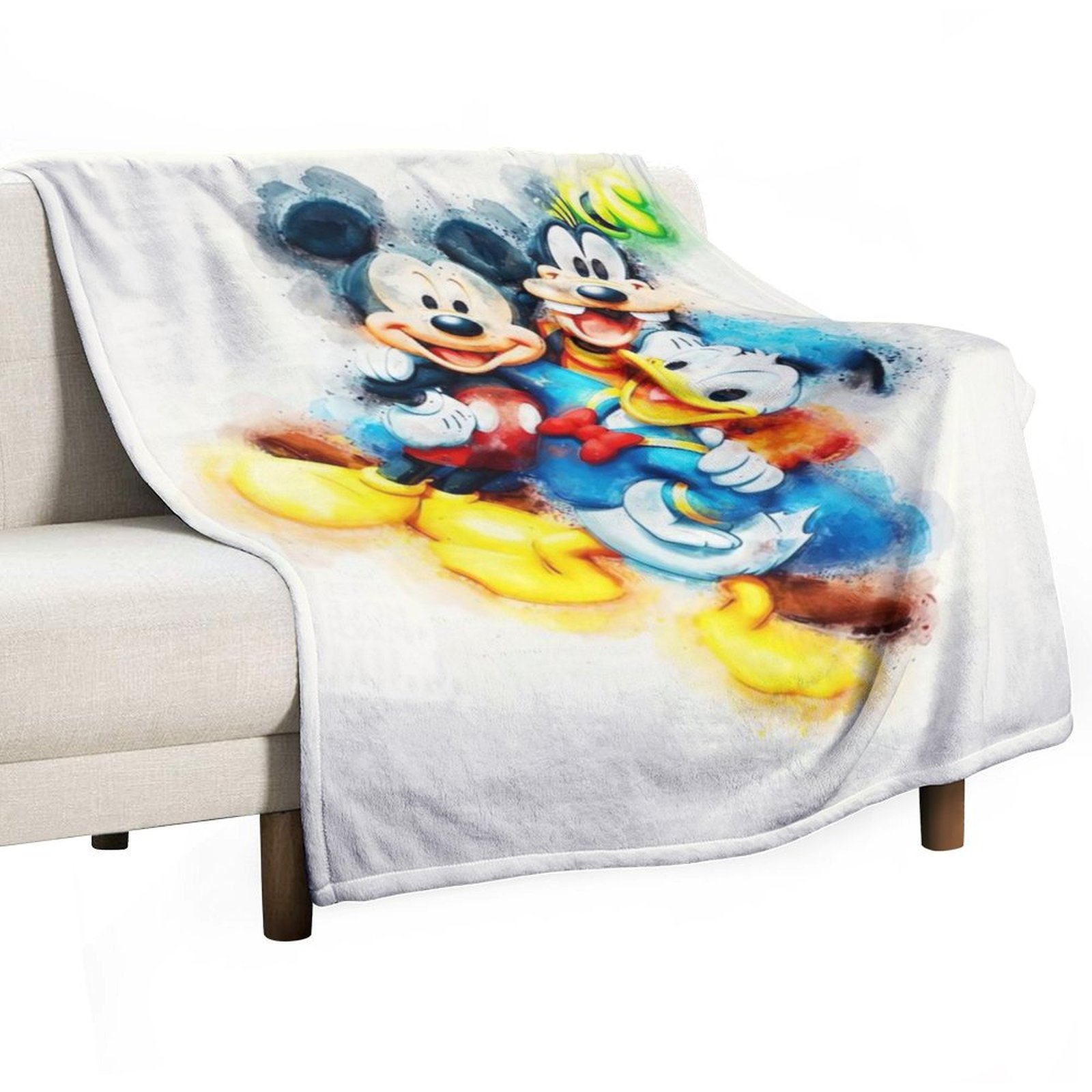 Mickey_Mouse 3D Print Plush Throw Blanket - Measures 55"x70" - Kids ...