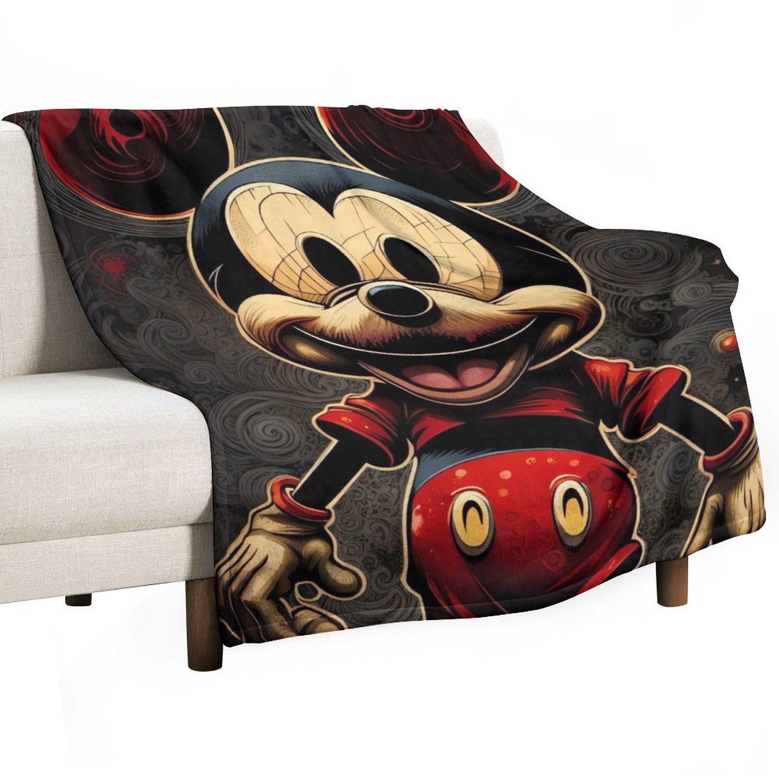 Mickey_Mouse 3D Print Plush Throw Blanket - Measures 55"x70" - Kids ...