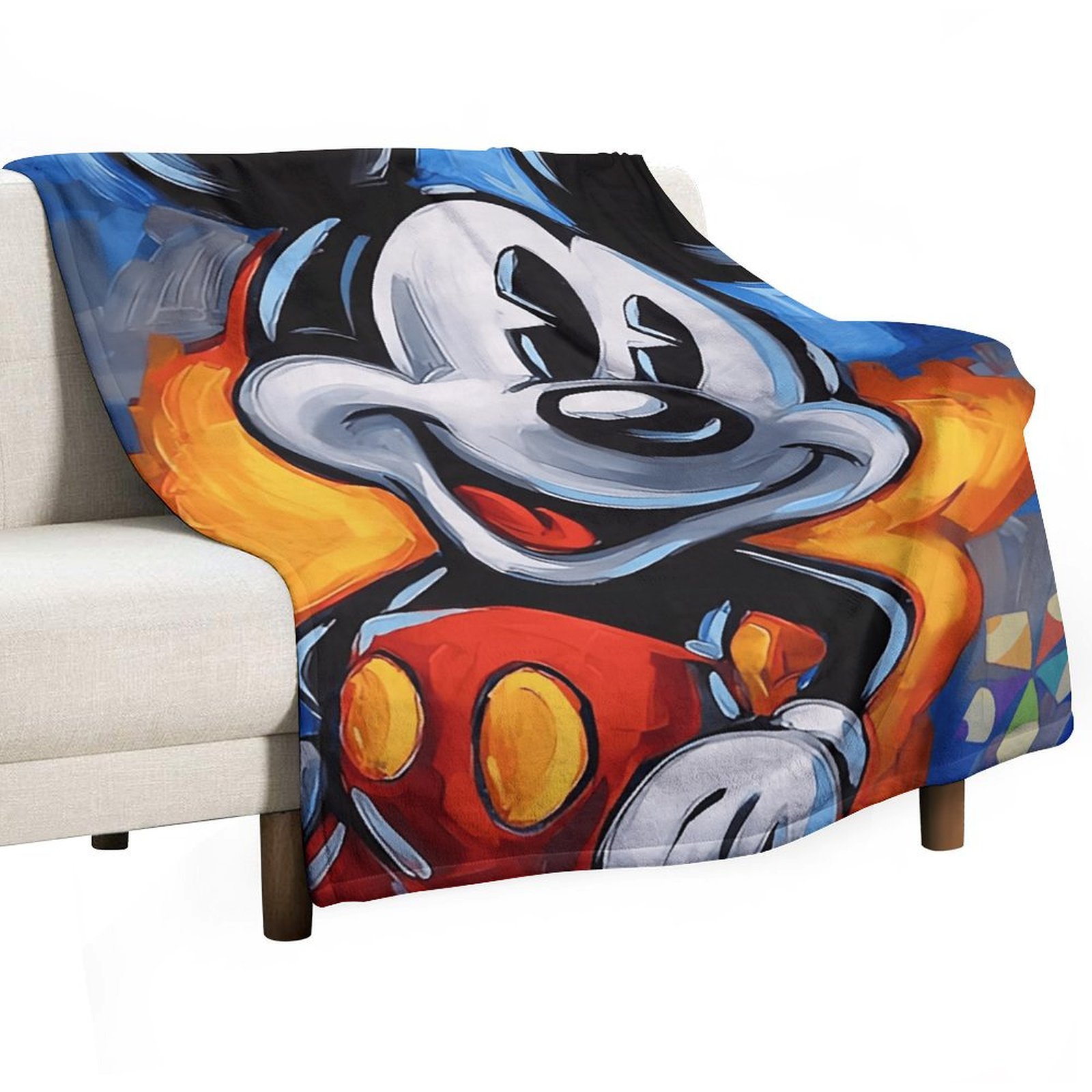 Mickey_Mouse 3D Print Plush Throw Blanket - Measures 55"x70" - Kids ...