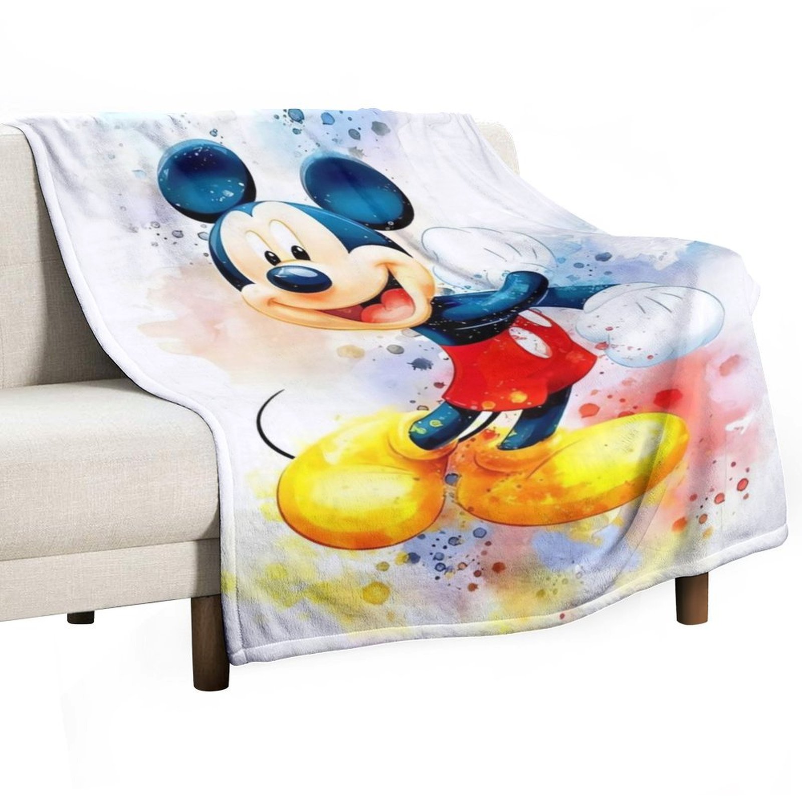 Mickey_Mouse 3D Print Plush Throw Blanket - Measures 60"x80" - Kids ...
