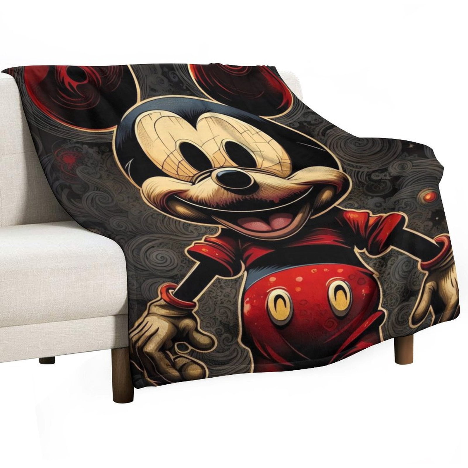Mickey_Mouse 3D Print Plush Throw Blanket - Measures 60"x80" - Kids ...