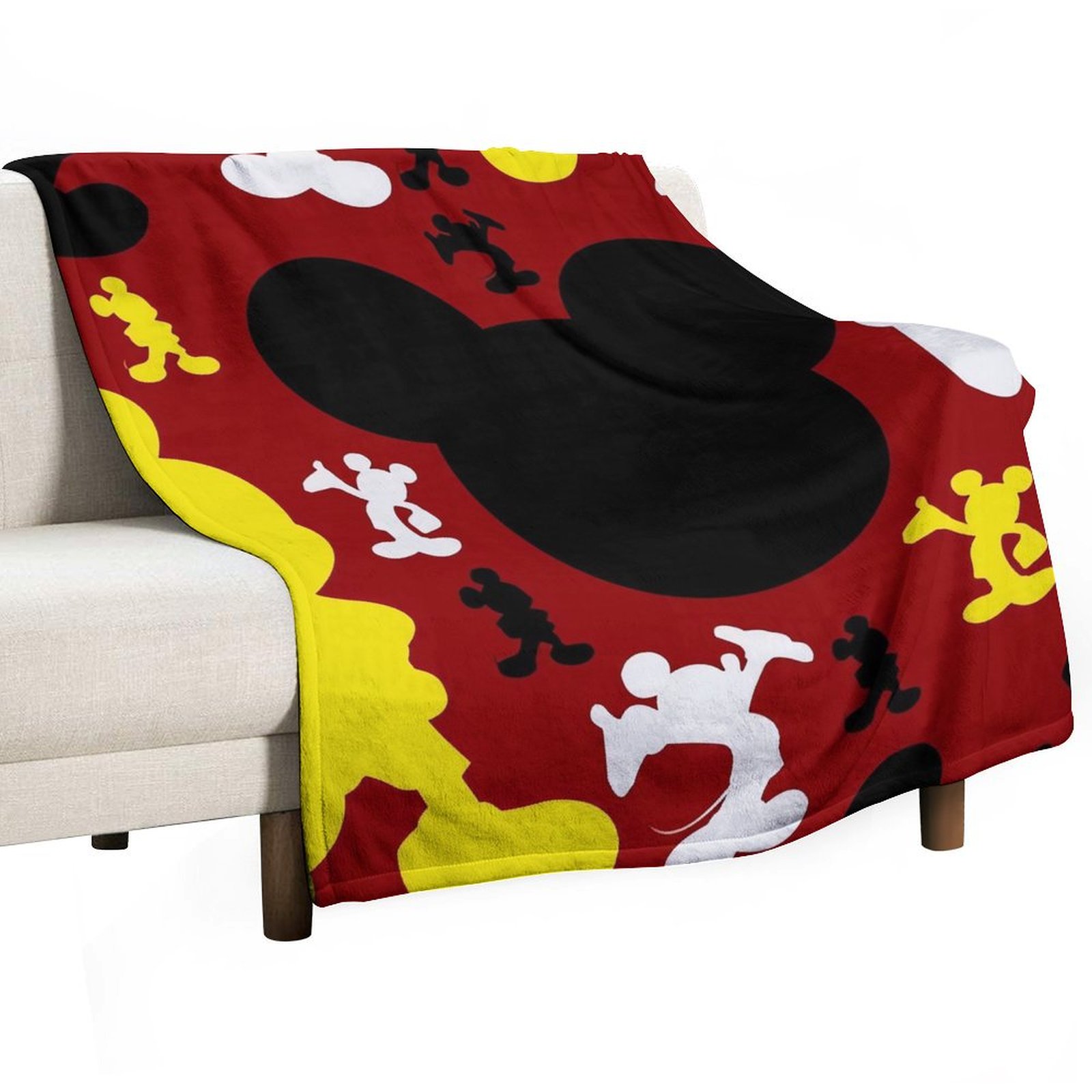 Mickey_Mouse 3D Print Plush Throw Blanket - Measures 70"x80" - Kids ...