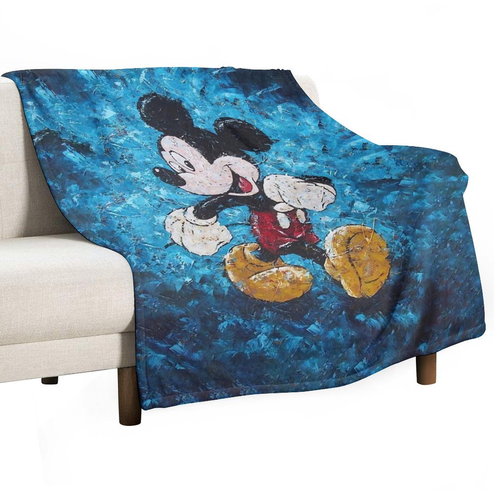 Mickey_Mouse 3D Print Plush Throw Blanket - Measures 70"x80" - Kids ...