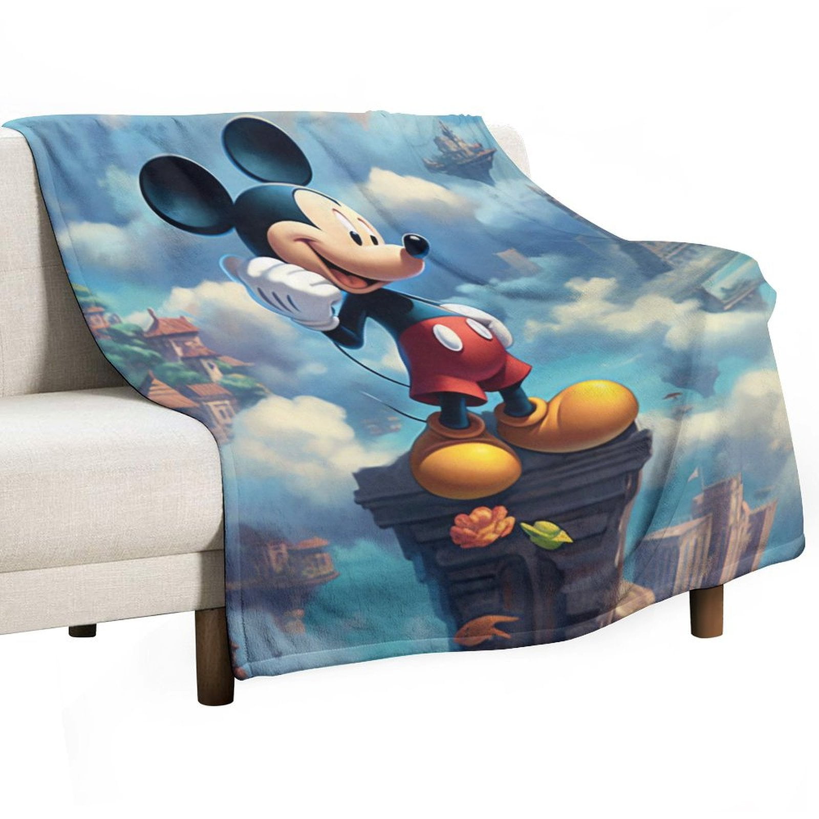Mickey_Mouse 3D Print Plush Throw Blanket - Measures 70"x80" - Kids ...