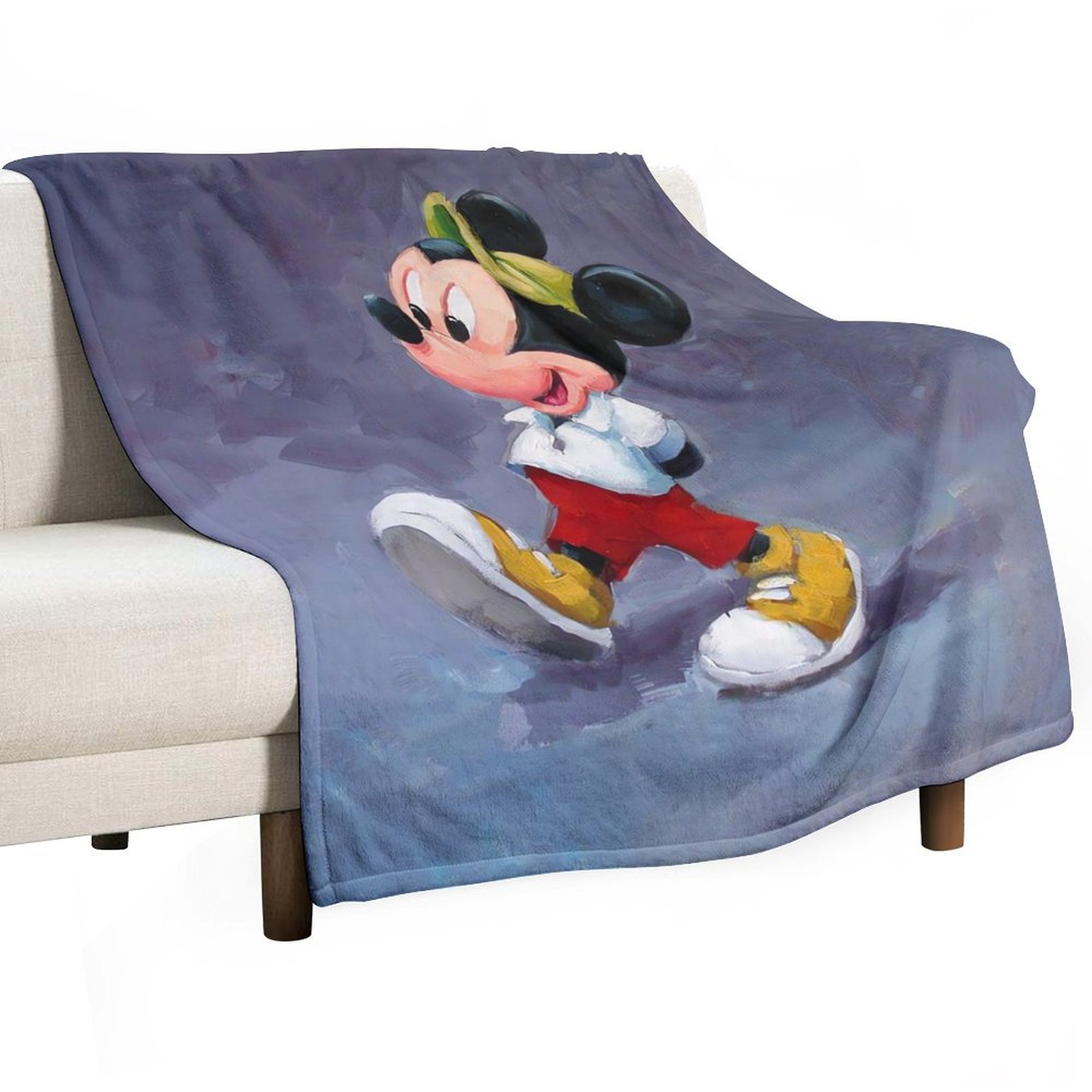 Mickey_Mouse 3D Print Plush Throw Blanket - Measures 70"x80" - Kids ...